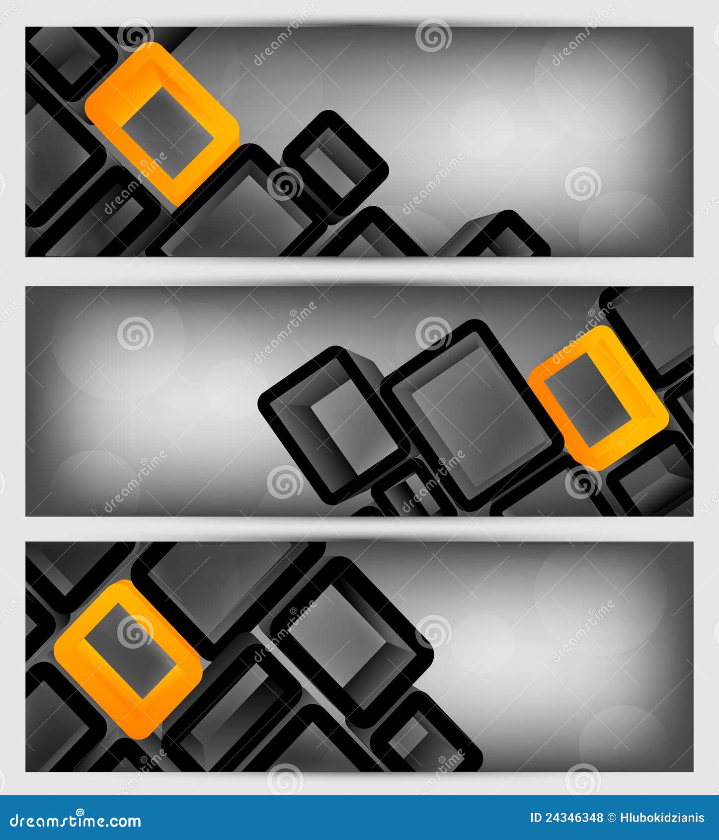 Set of Banners with 3d Element Stock Vector - Illustration of corporate ...