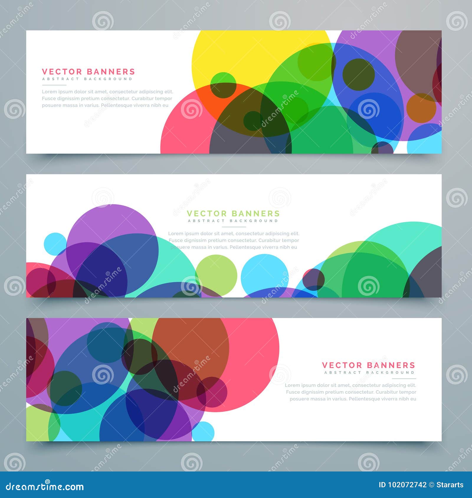 Set of Banners with Abstract Colorful Circles Stock Vector ...