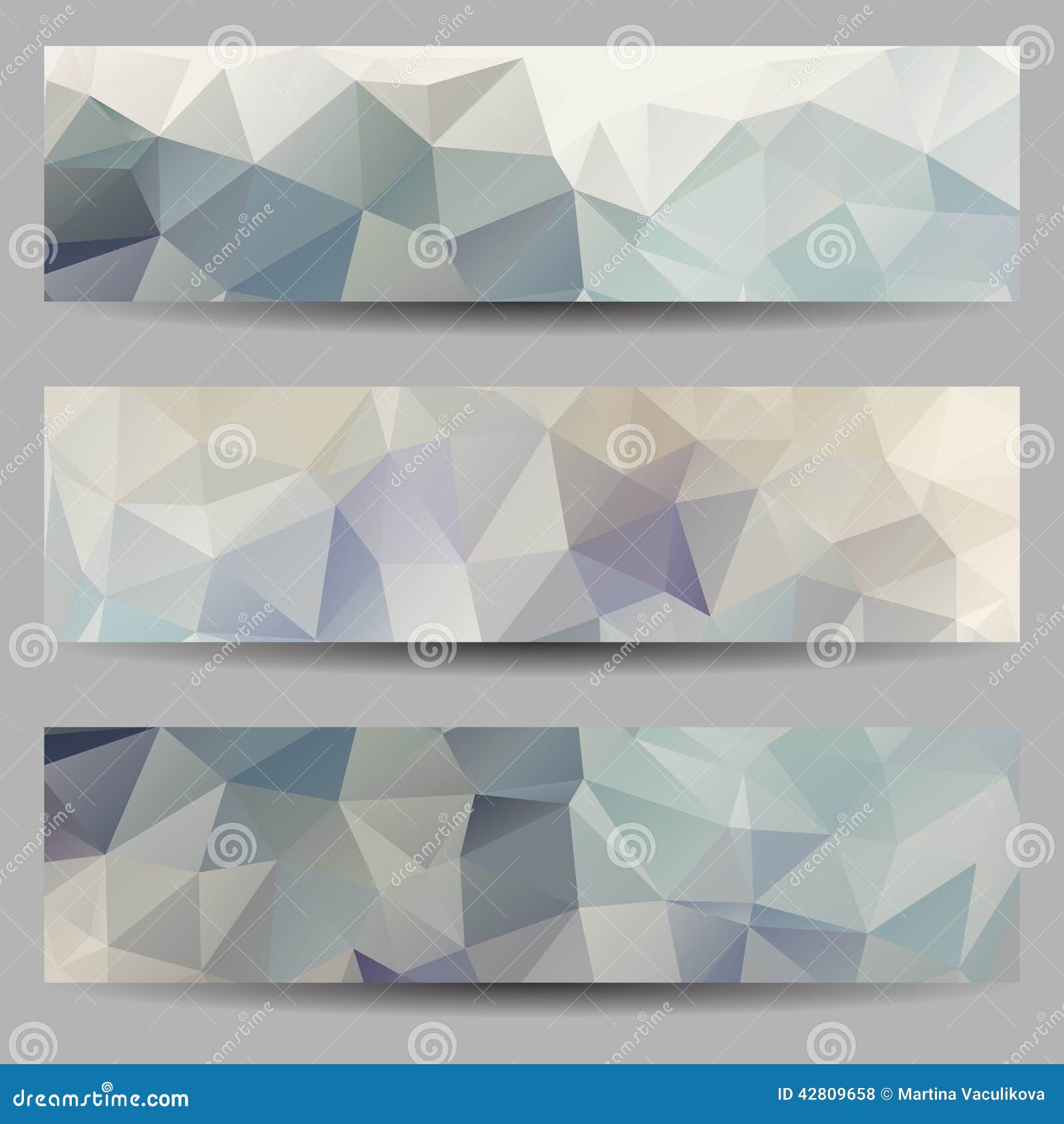 Set of Banners with Abstract Triangles Stock Vector - Illustration of ...