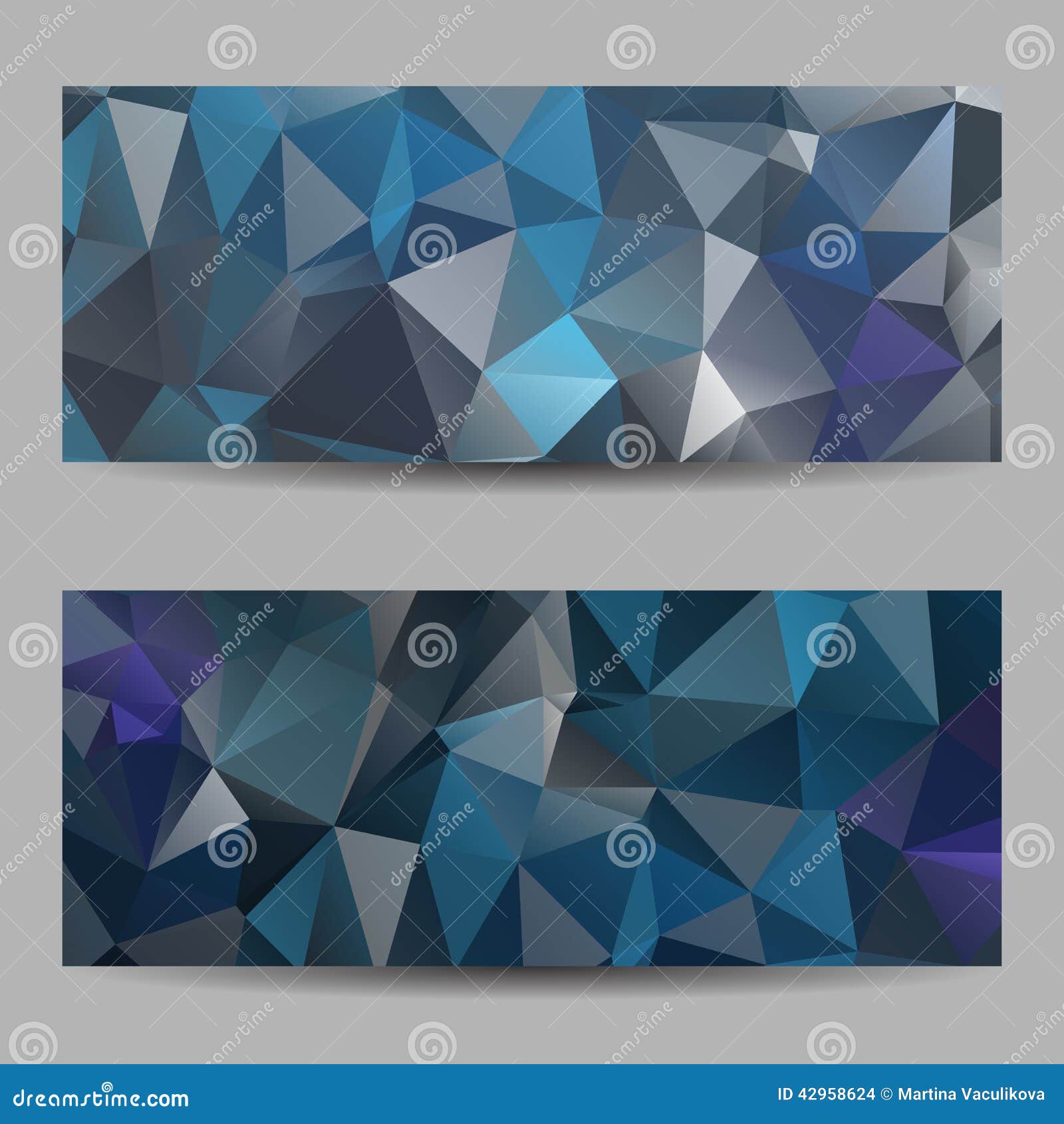 Set of Banners with Abstract Triangles Stock Vector - Illustration of ...