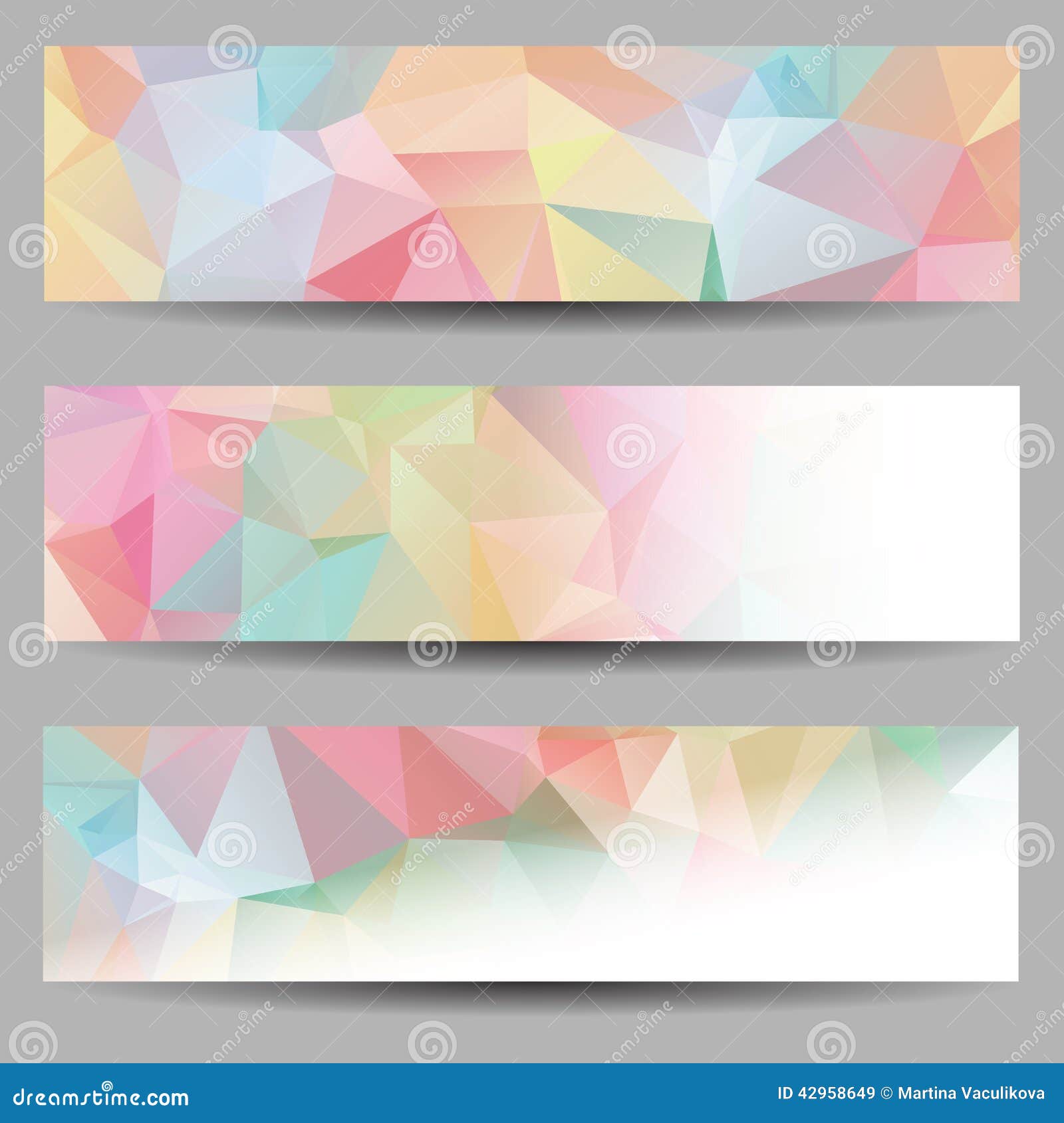 Set of Banners with Abstract Triangles Stock Vector - Illustration of ...
