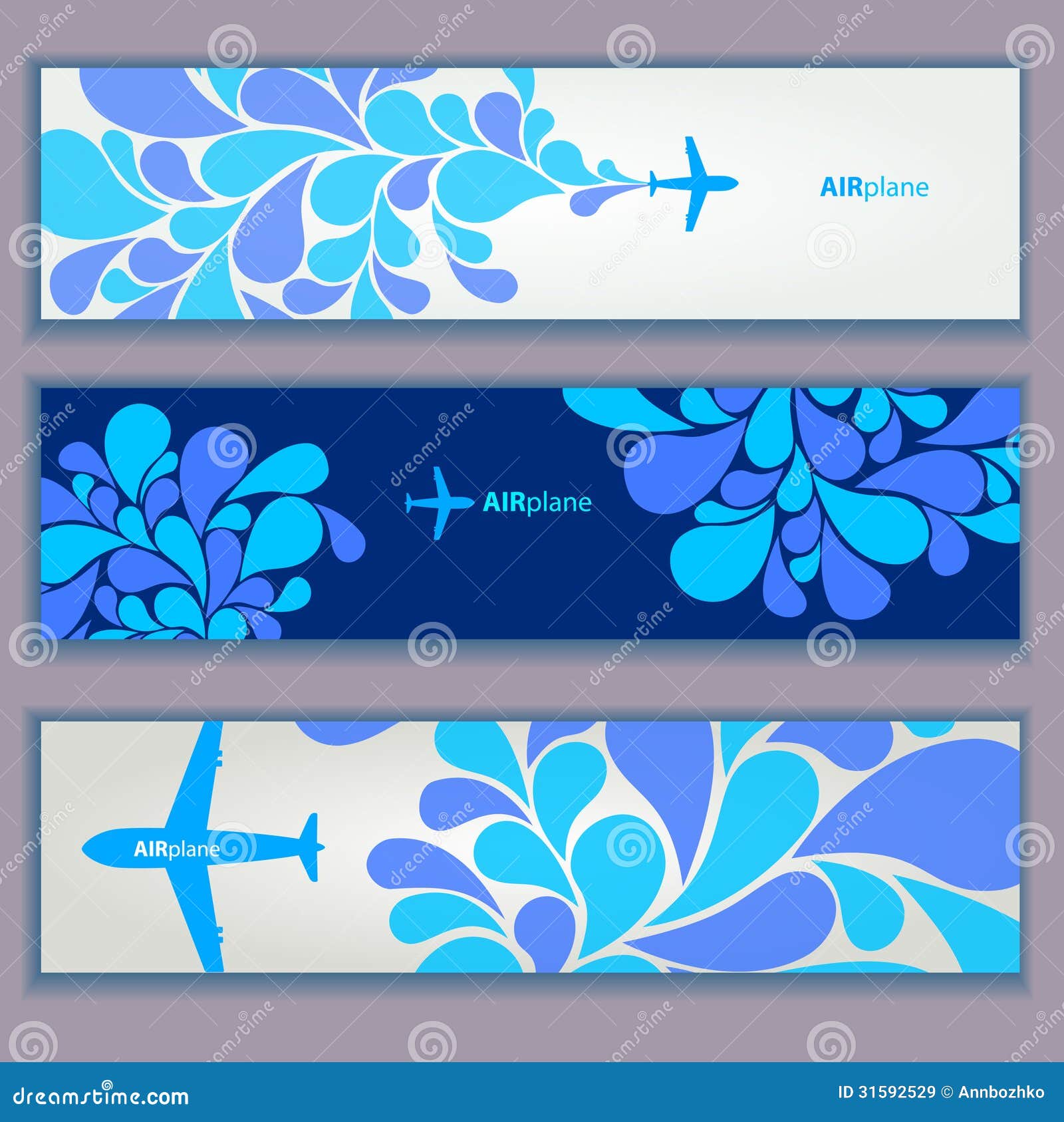 Set of Banners. Airplane Background Stock Vector - Illustration of ...