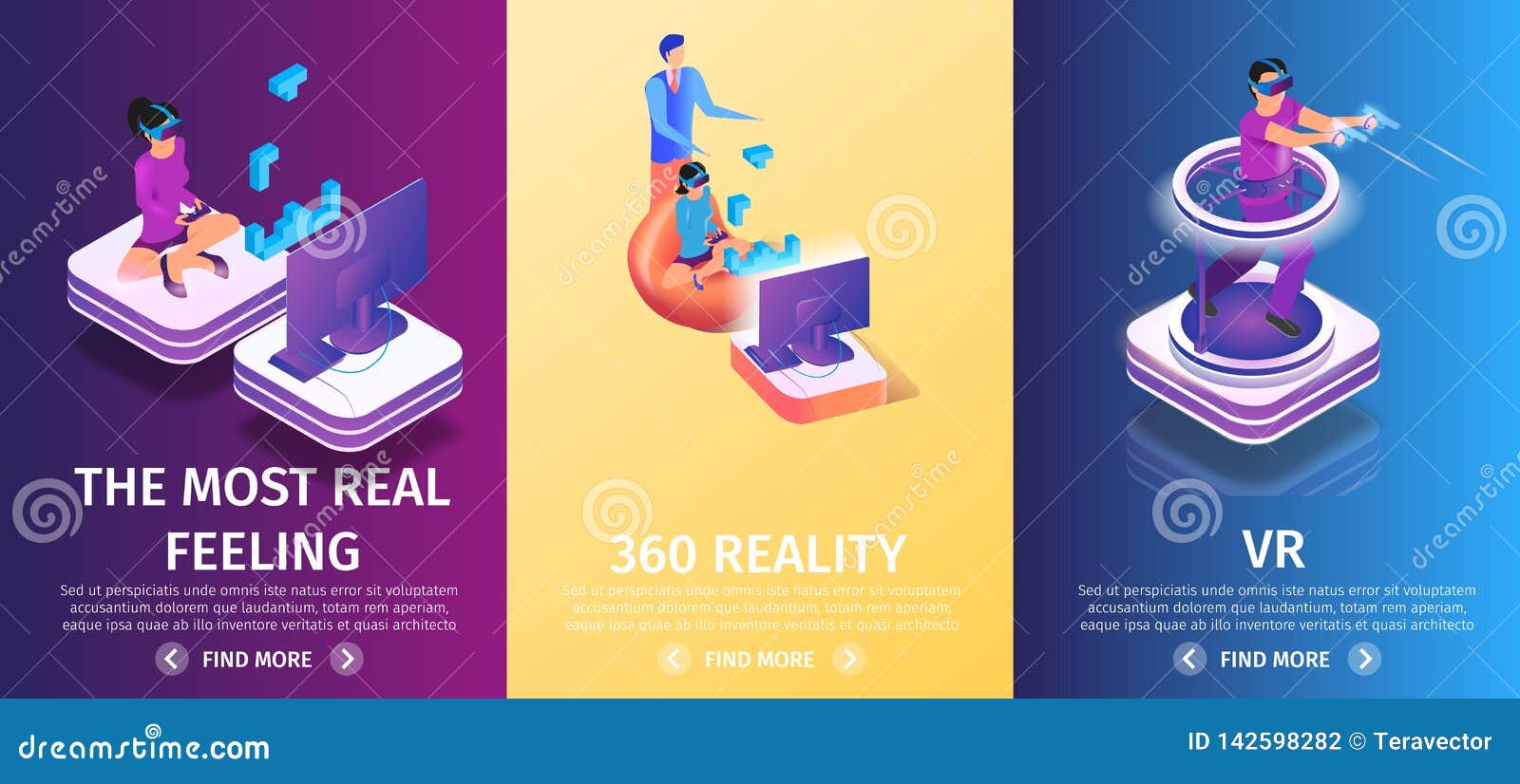 Set of Banners. Augumented and Virtual Reality Stock Vector ...