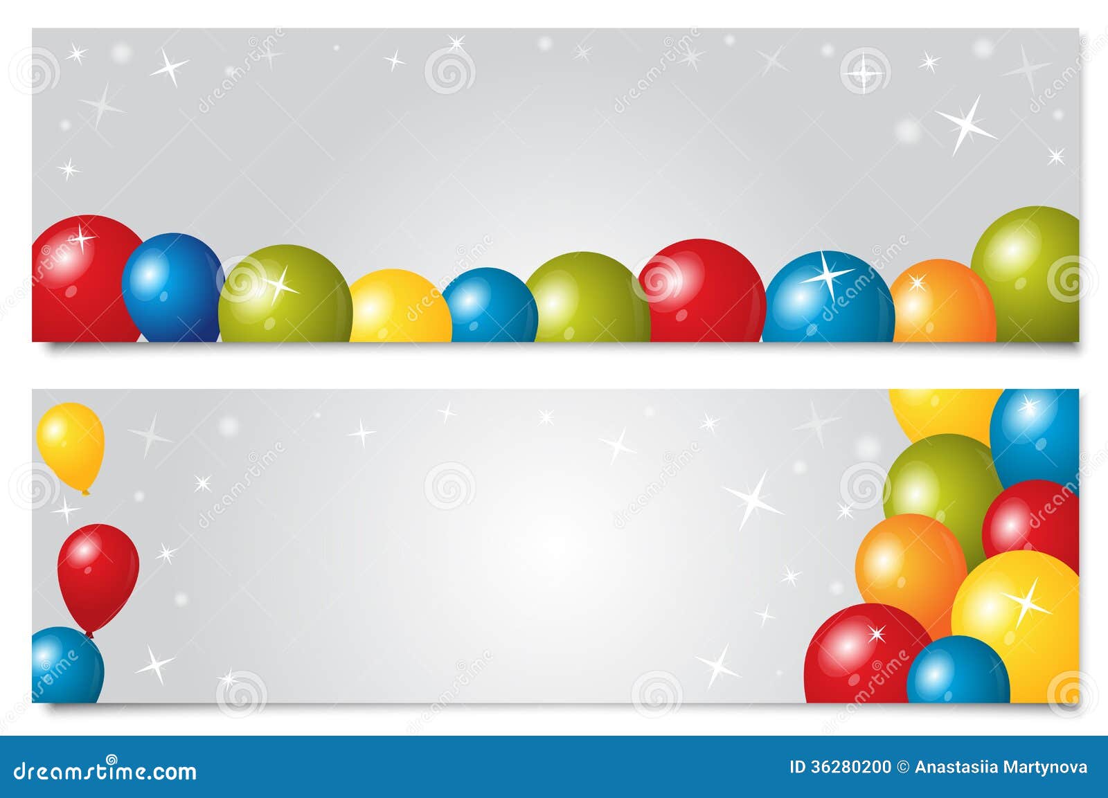 Set of Banners with Balloons Stock Vector - Illustration of colour ...