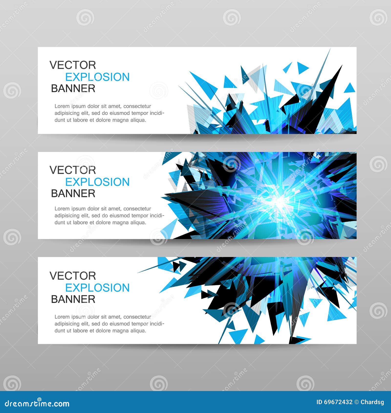 Set of Banners.Blue Abstract Explosion Banner Stock Vector ...