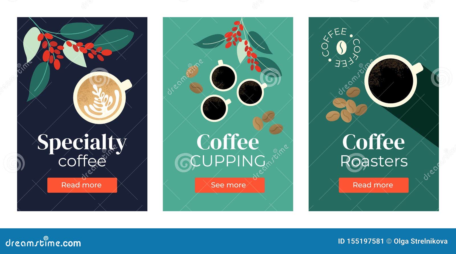 Set of banners with coffee stock vector. Illustration of caffeine ...