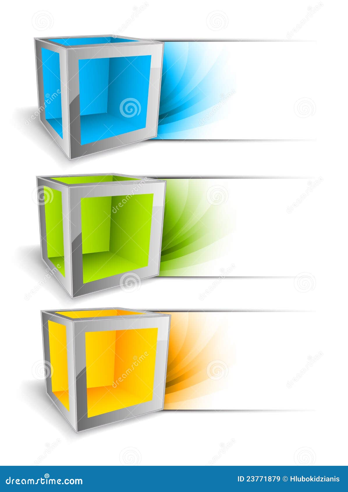 Set of banners with cubes stock vector. Illustration of advertise ...