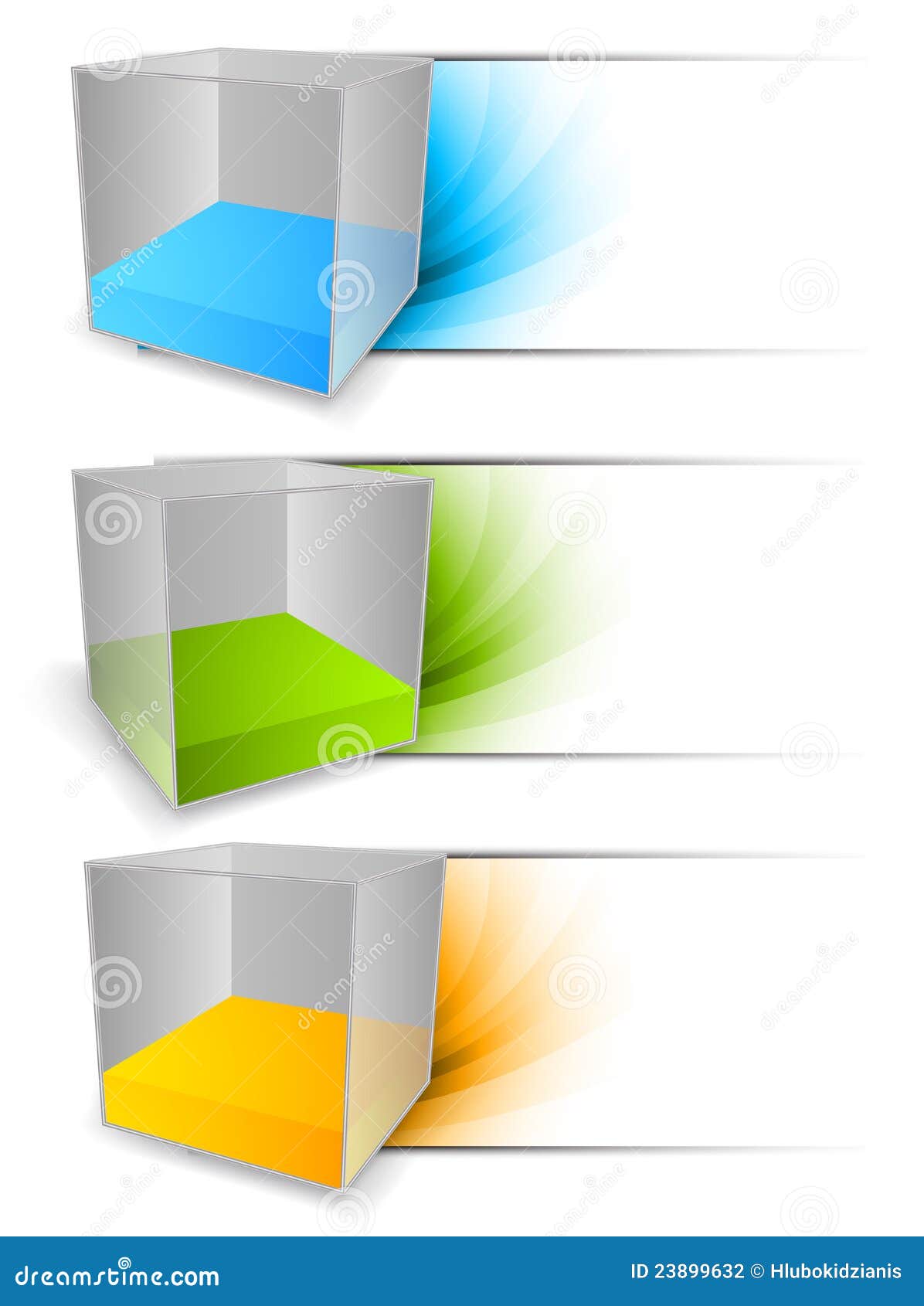 Set of banners with cubes stock vector. Illustration of perspective ...
