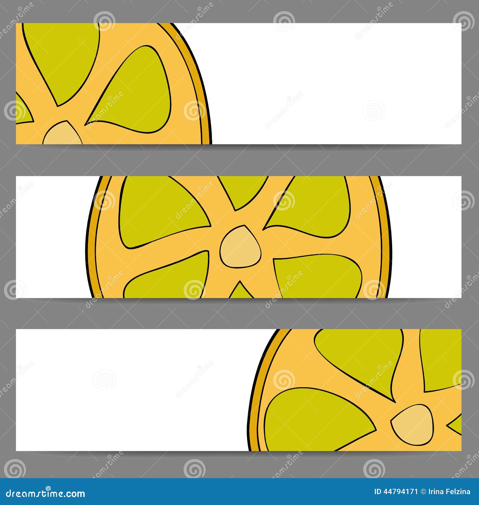 Set of Banners with Doodle Lemon Stock Vector - Illustration of ...