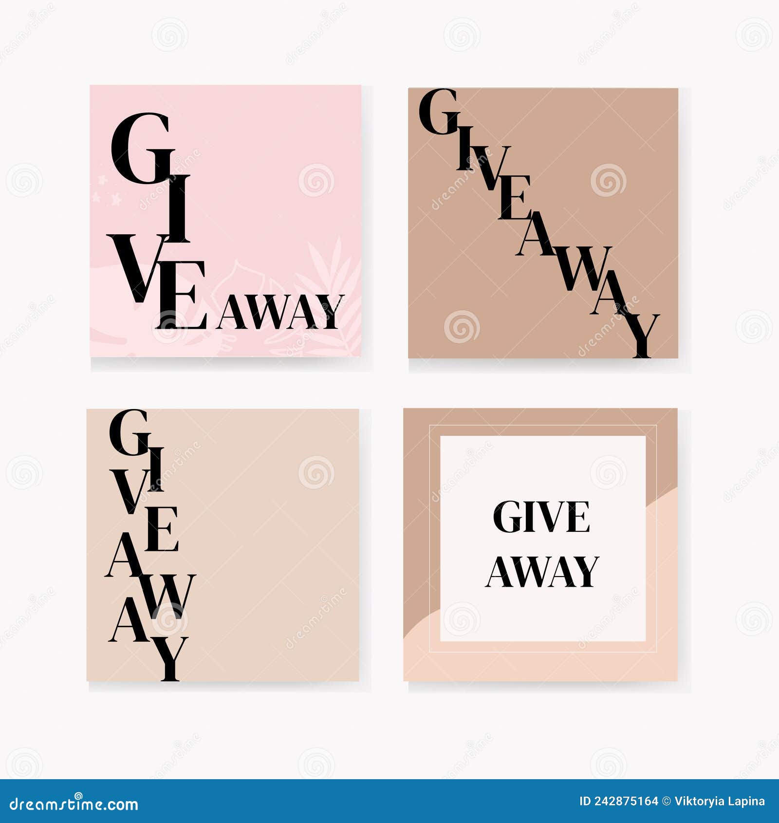 A Set of Banners for the Drawing Giveaway. Publication Template. Win ...