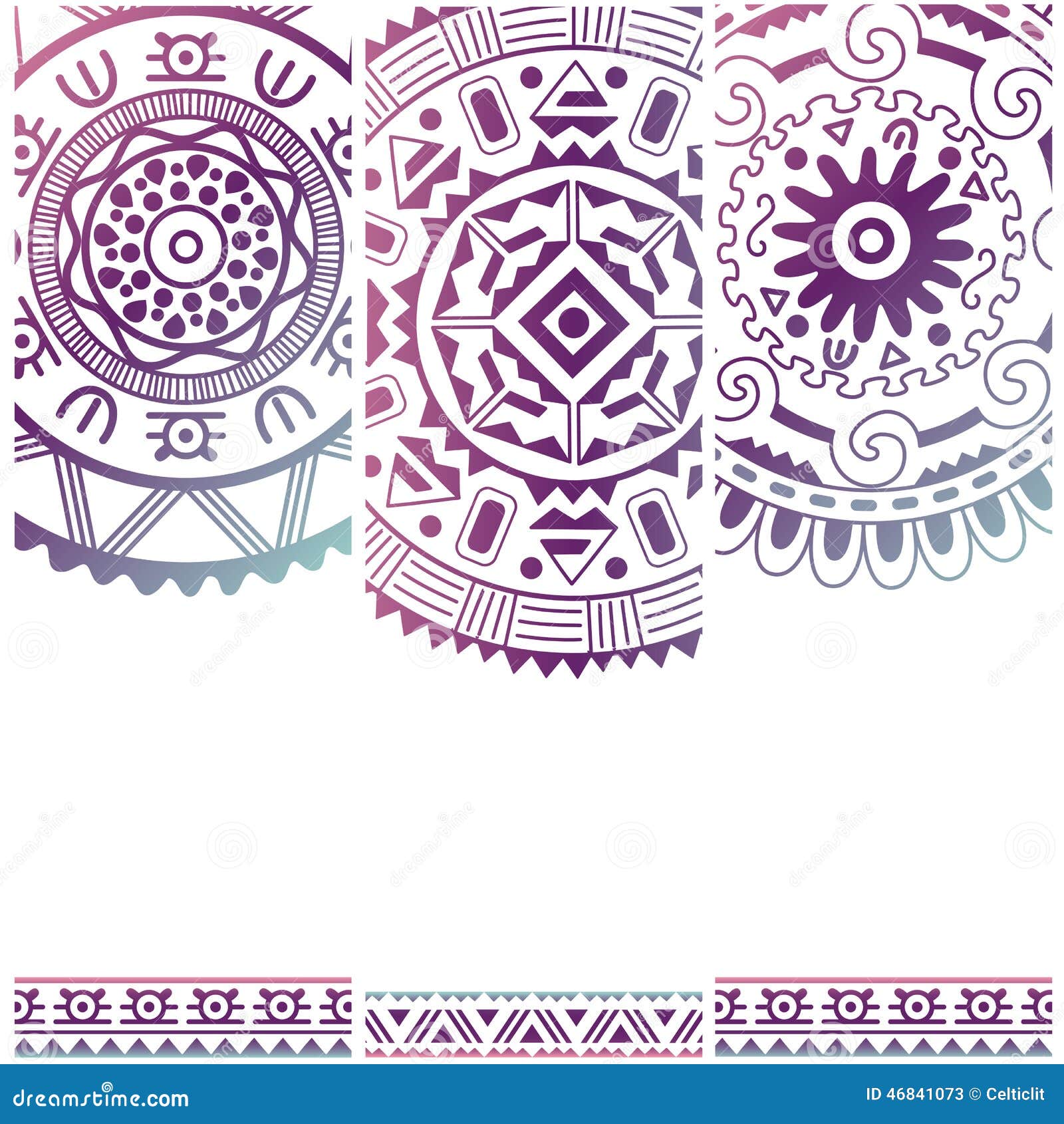 Set of Banners with Ethnic Decorative Ornament Stock Vector ...
