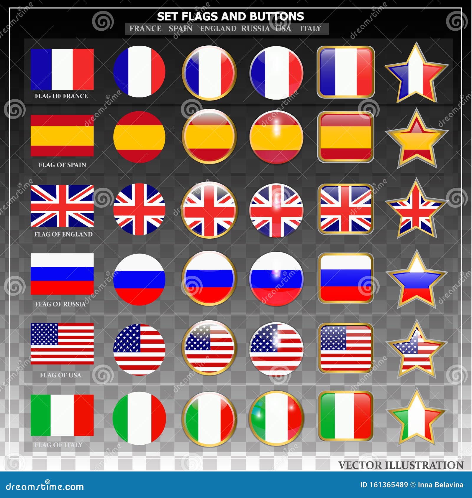 Set of Banners with Flags. Vector. Stock Vector - Illustration of ...