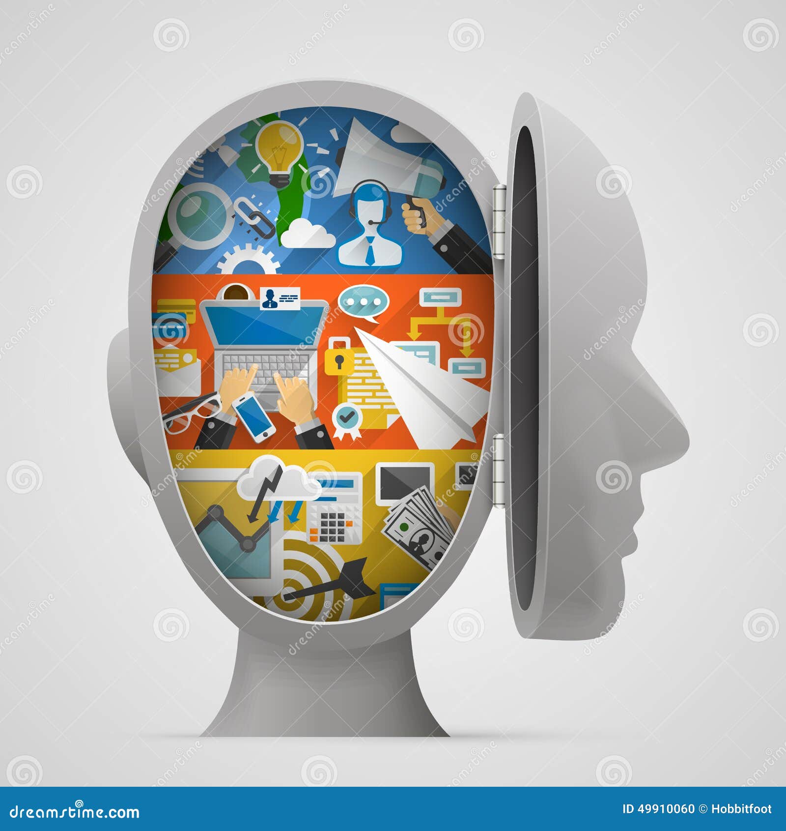 Open Head With Question Mark Concept. Human Opening Head Hole. Identity ...