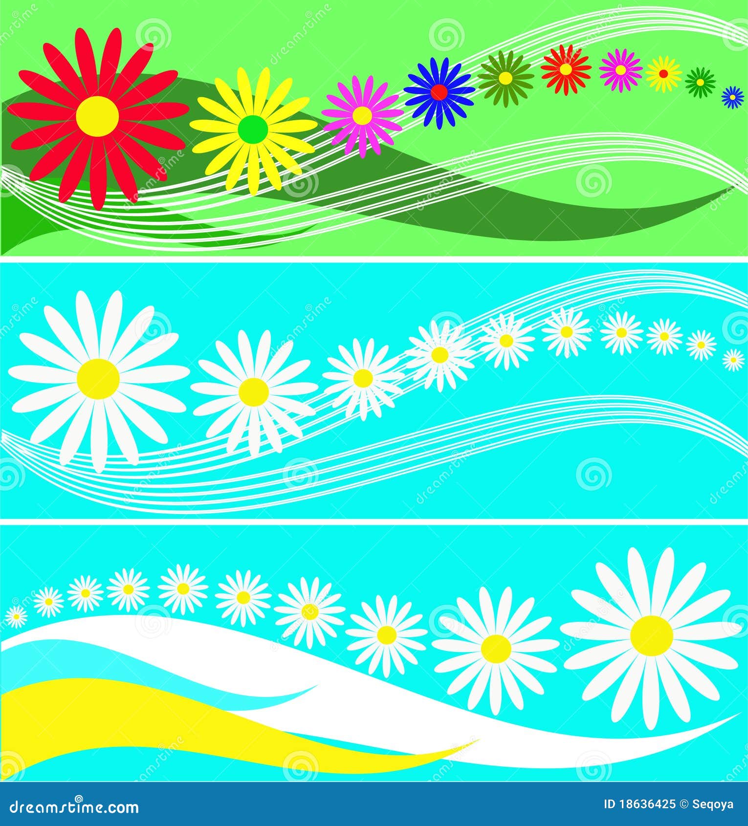 Set of Banners from Flowers Stock Vector - Illustration of floral ...