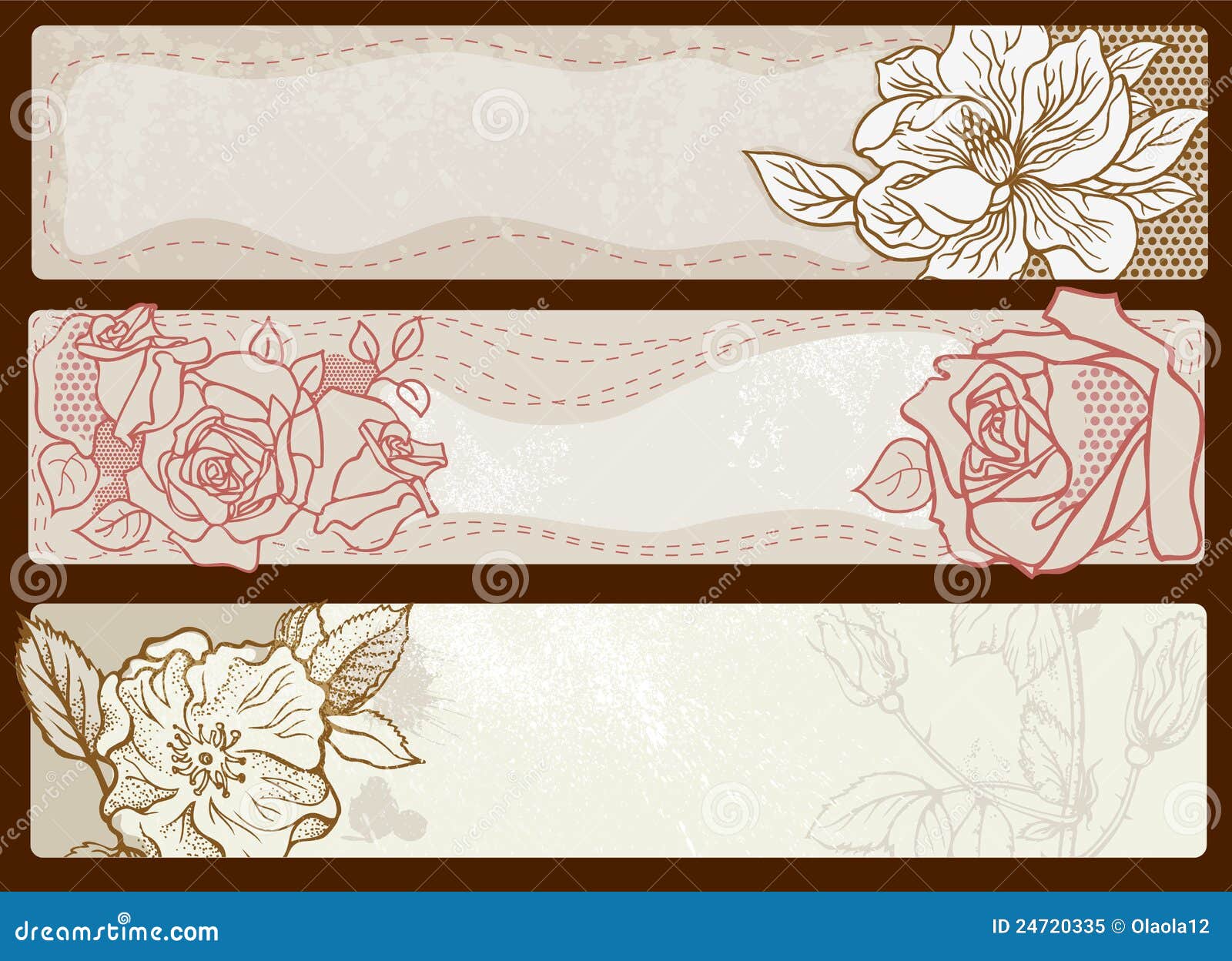 Set of Banners with Flowers Stock Vector - Illustration of beauty ...