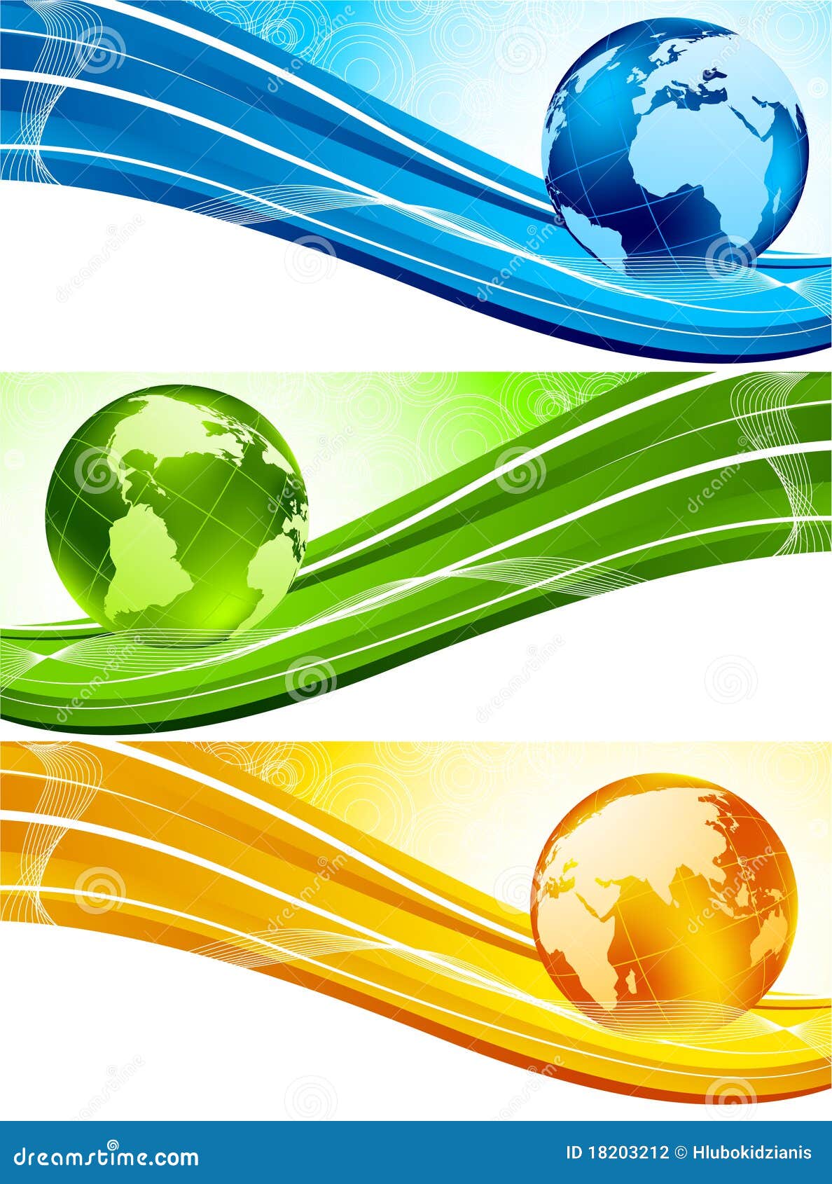 Set of banners with globe stock vector. Illustration of glossy - 18203212