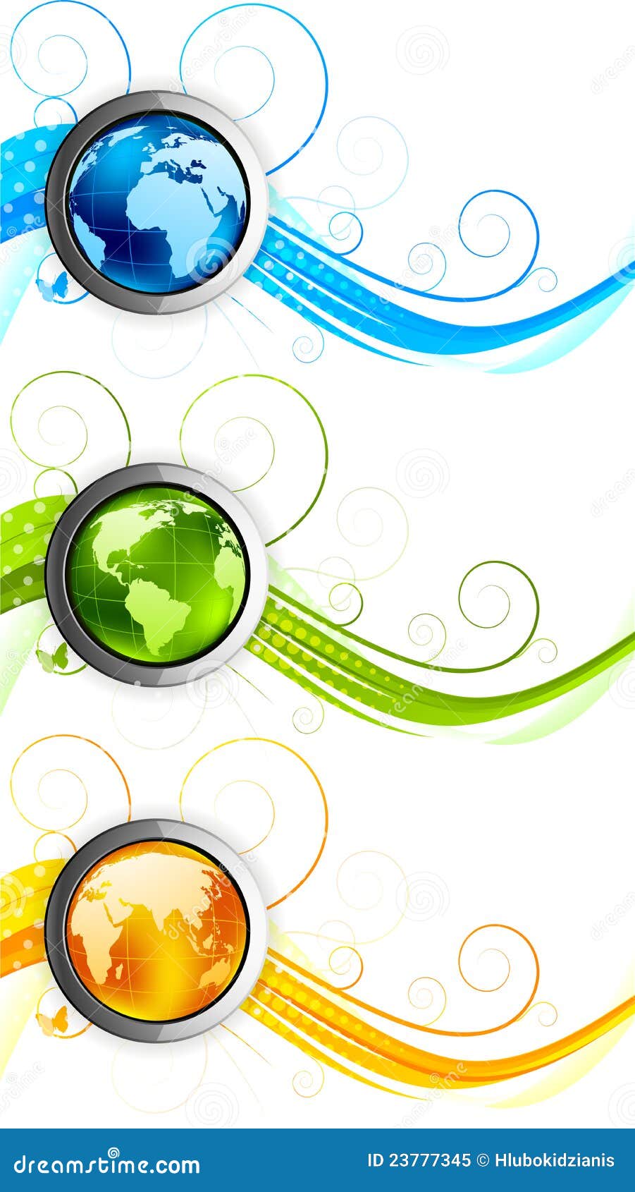 Set of banners with globe stock vector. Illustration of decoration ...