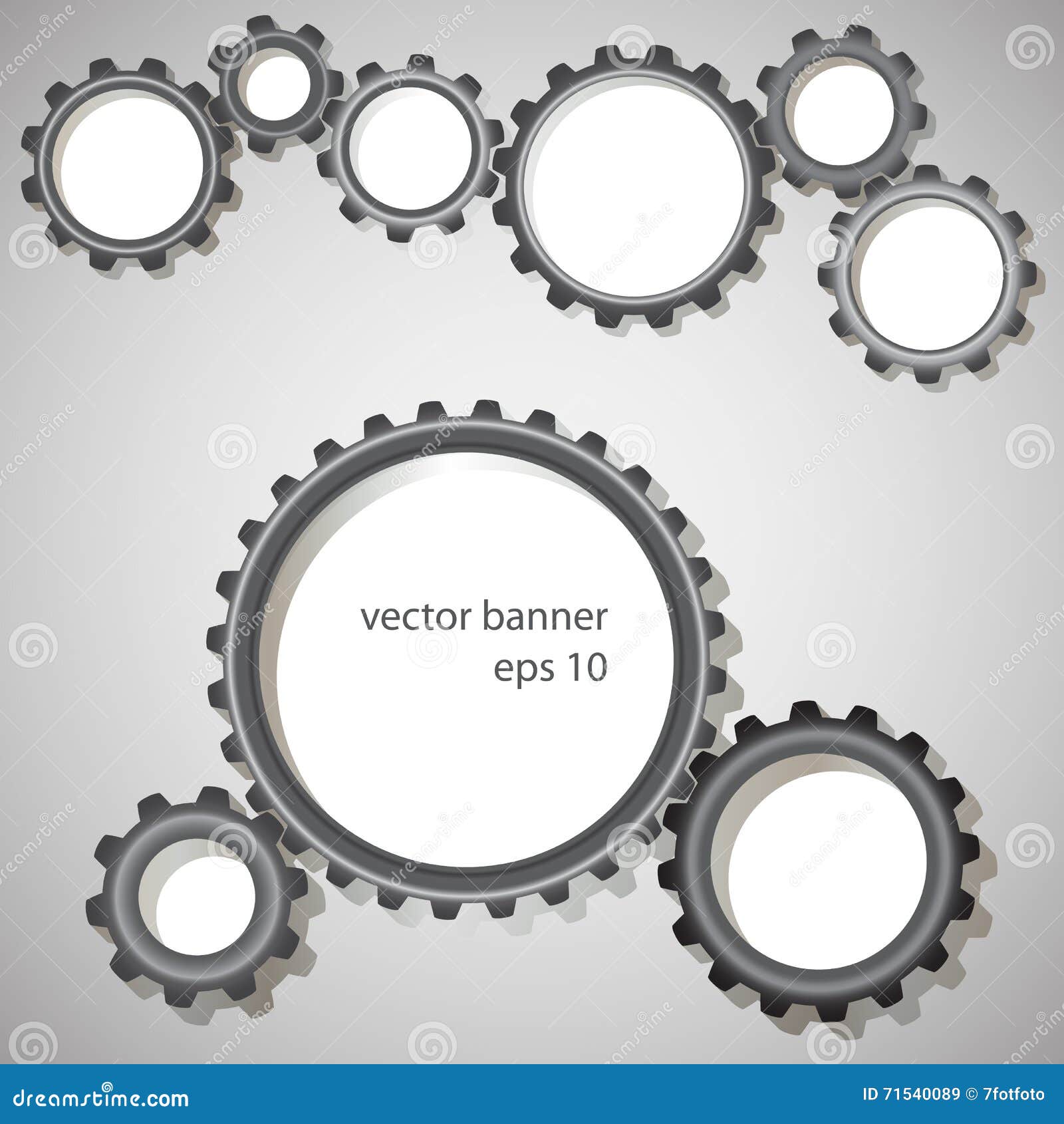 Set of Banners Interacting Via Gears Stock Vector - Illustration of ...