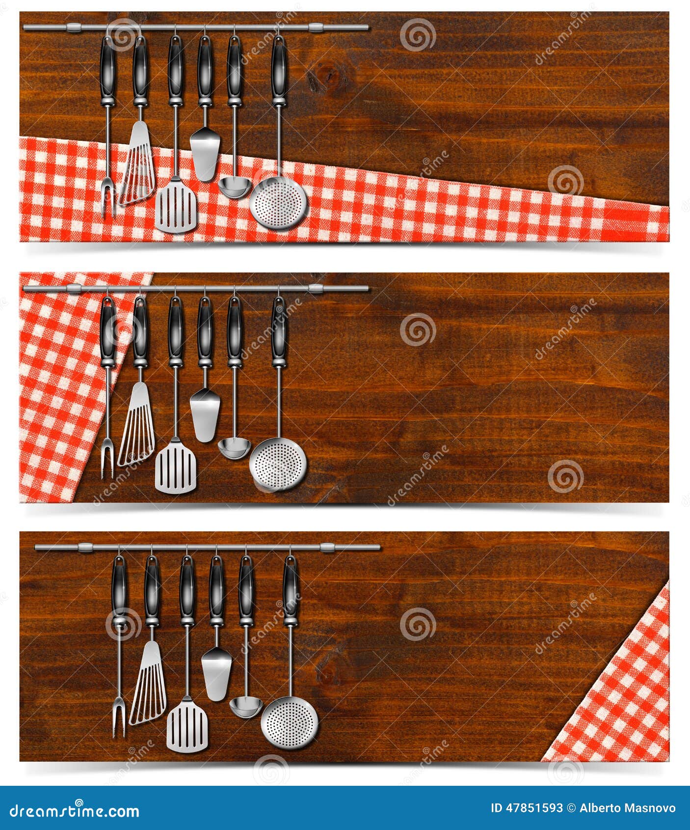 Set of Banners with Kitchen Utensils Stock Illustration - Illustration ...
