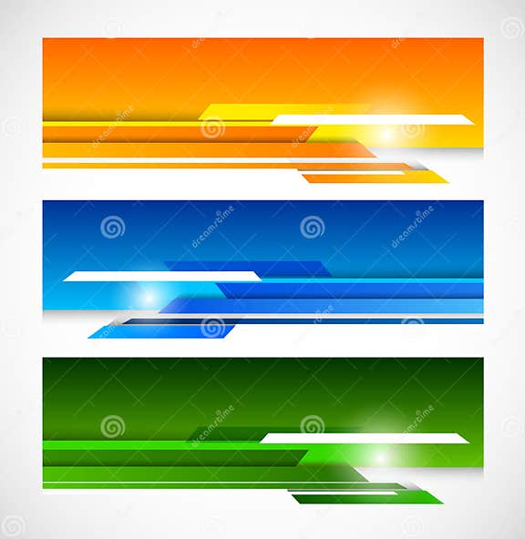 Set of banners with lines stock vector. Illustration of digital - 42361600