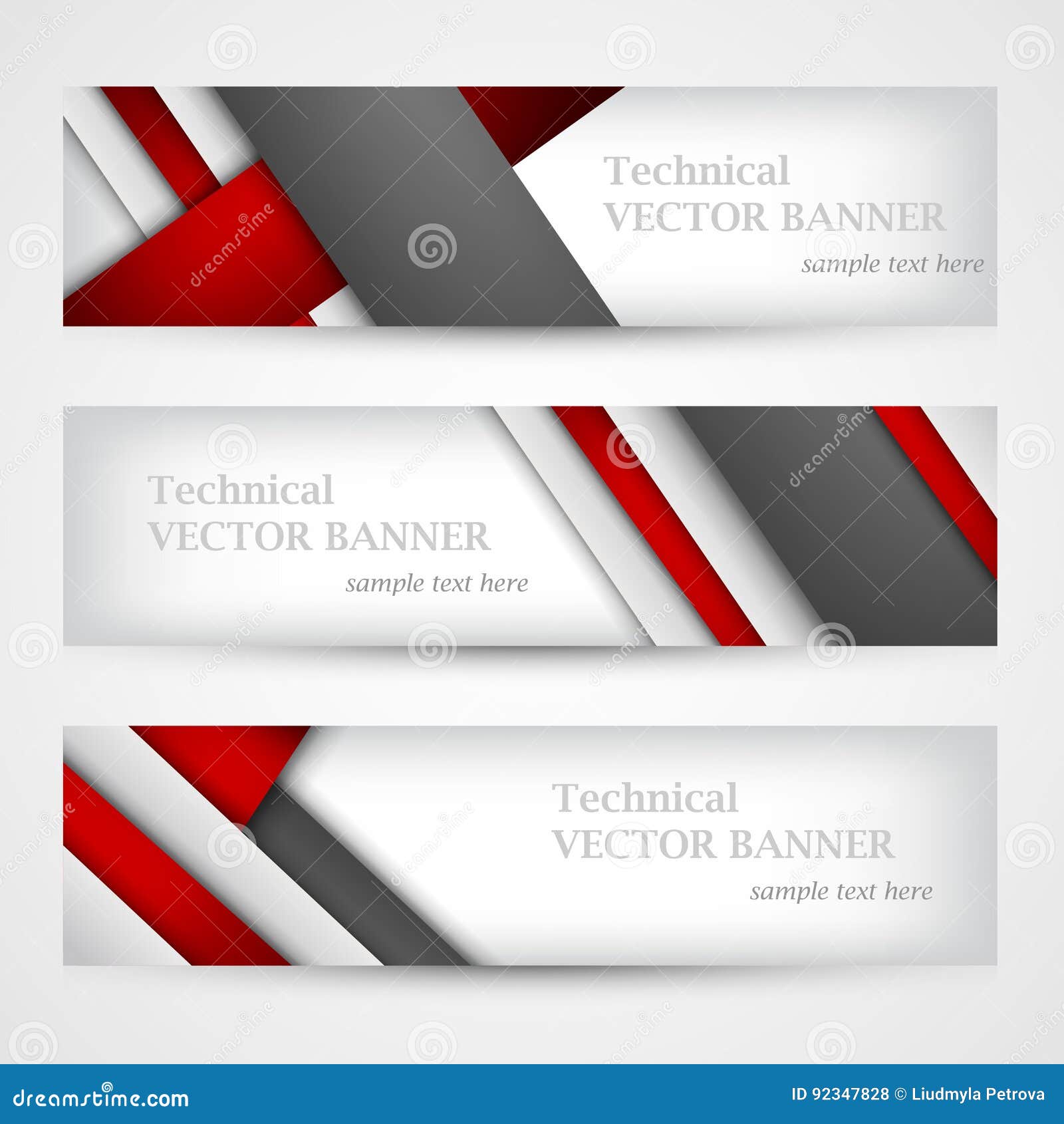 Set of Banners with Lines Paper. Business Design Template Stock Vector ...