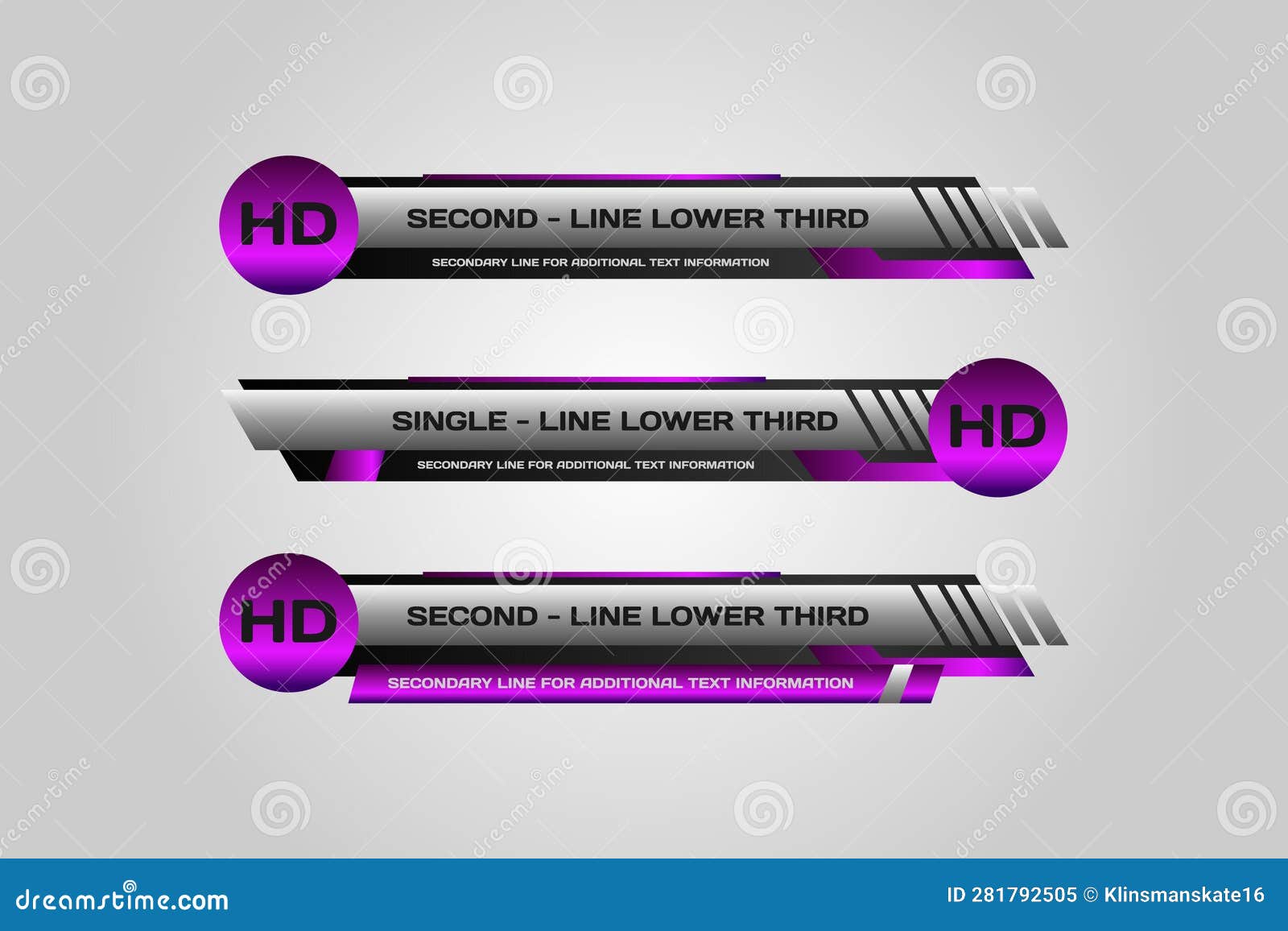 Set Banners and Lower Thirds for News Channel Design Isolated Stock ...