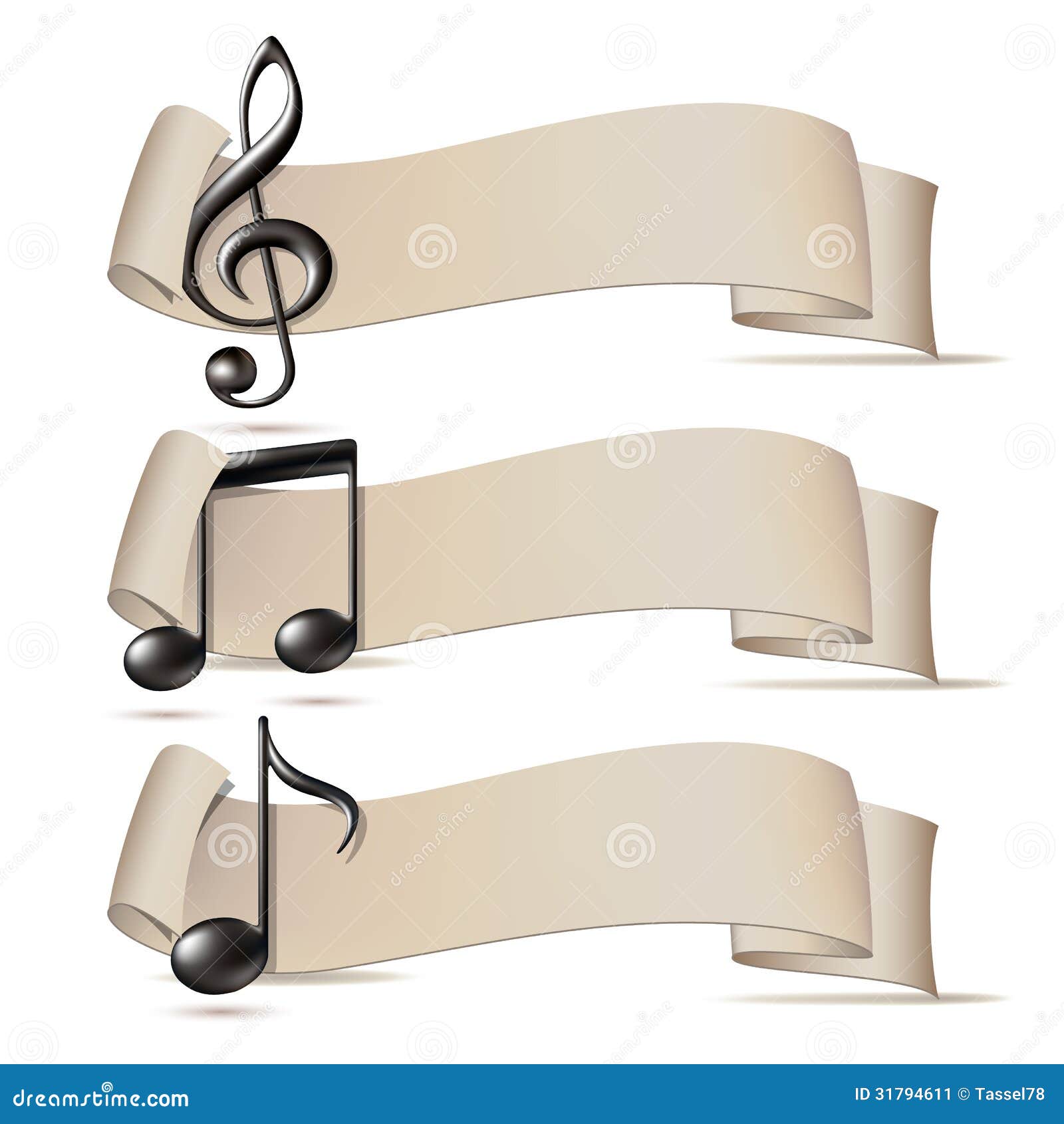 Set of Banners with Music Icons. Stock Vector - Illustration of melody ...