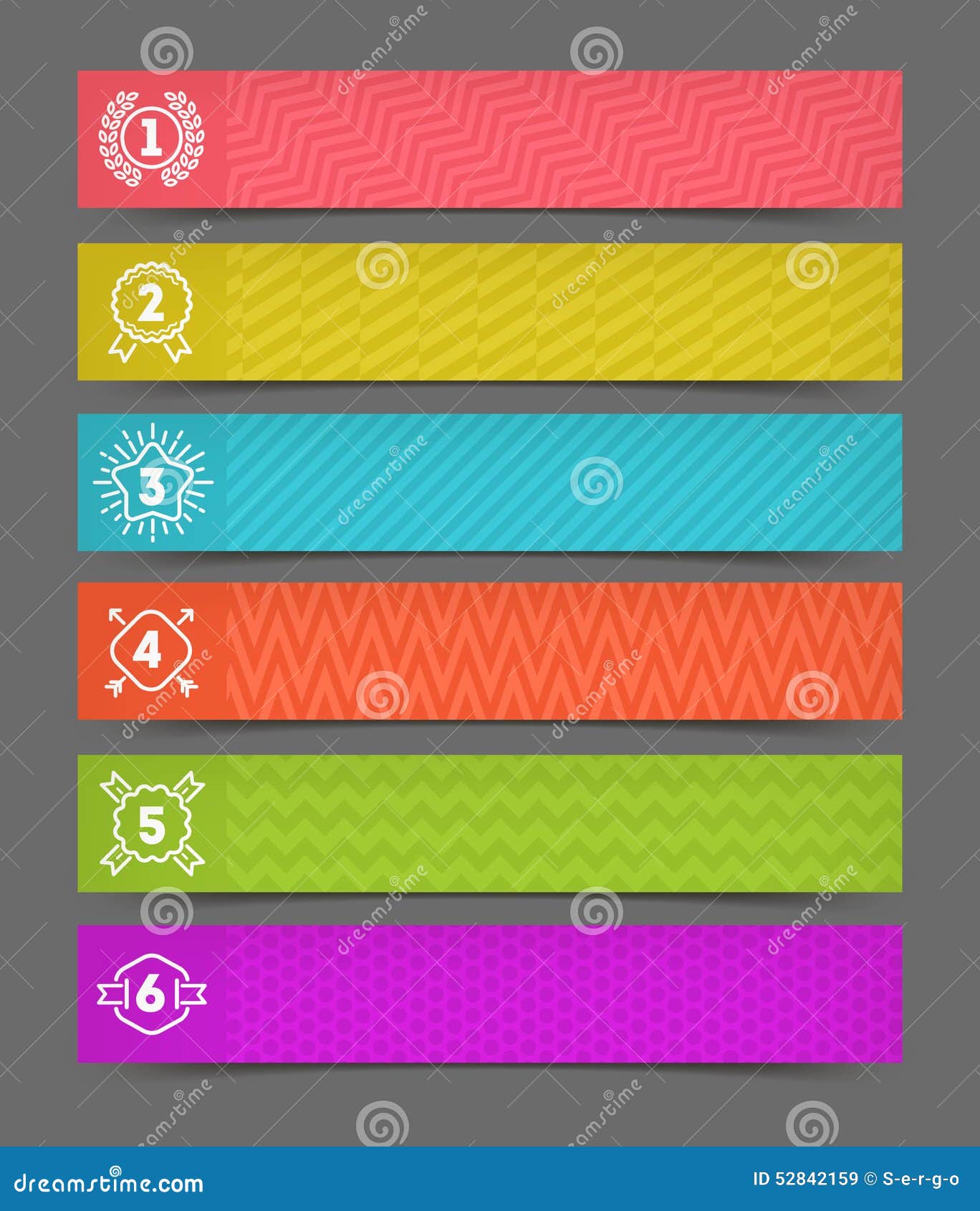 Set of Banners with Number Emblems Stock Vector - Illustration of line ...