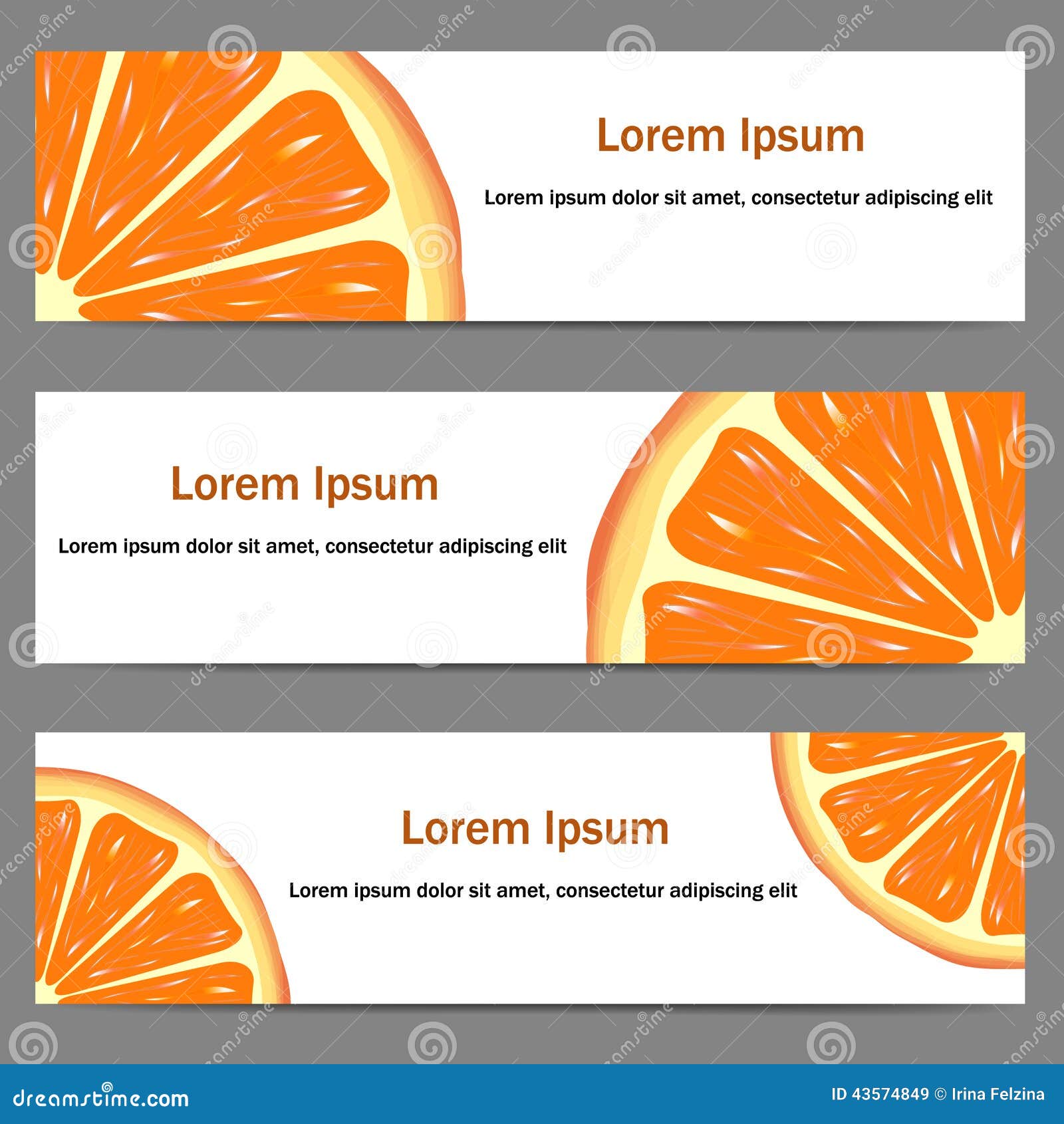 Set of Banners with Oranges Stock Vector - Illustration of sweet ...