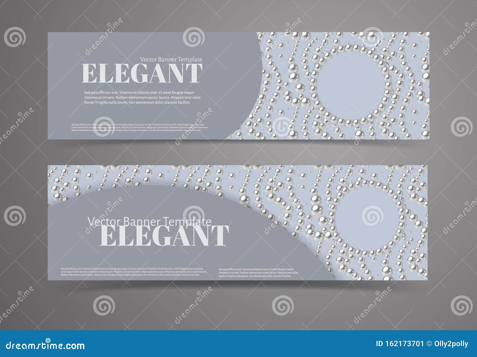 Banner Template Set with Pearl Pattern Background. Elegant Design ...