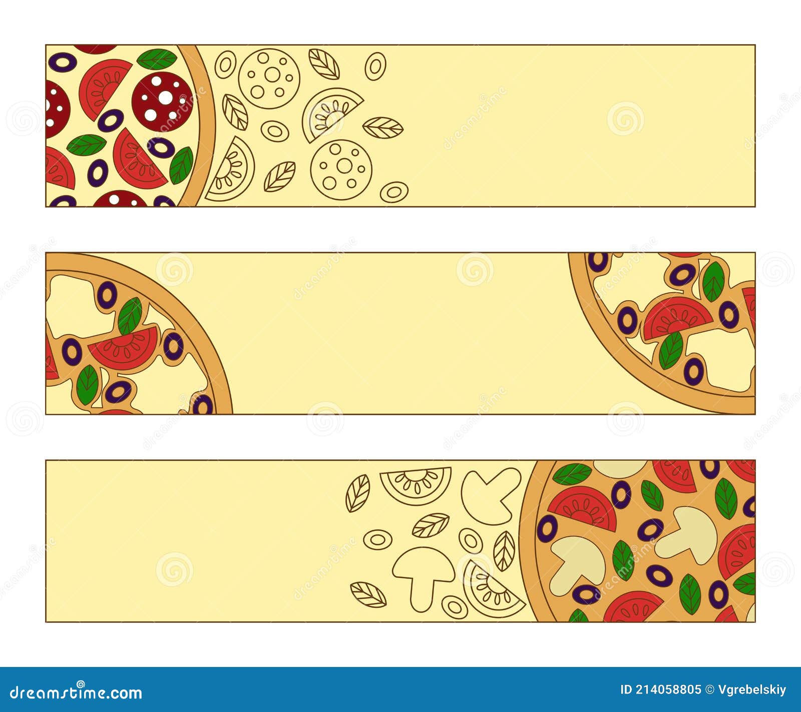 Set of Banners for Pizza Delivery Stock Vector - Illustration of home ...