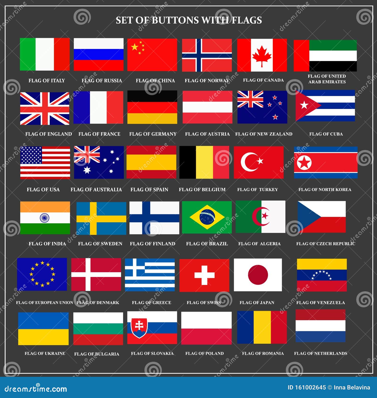 Set of Banners with Popular Flags. Stock Illustration - Illustration of ...