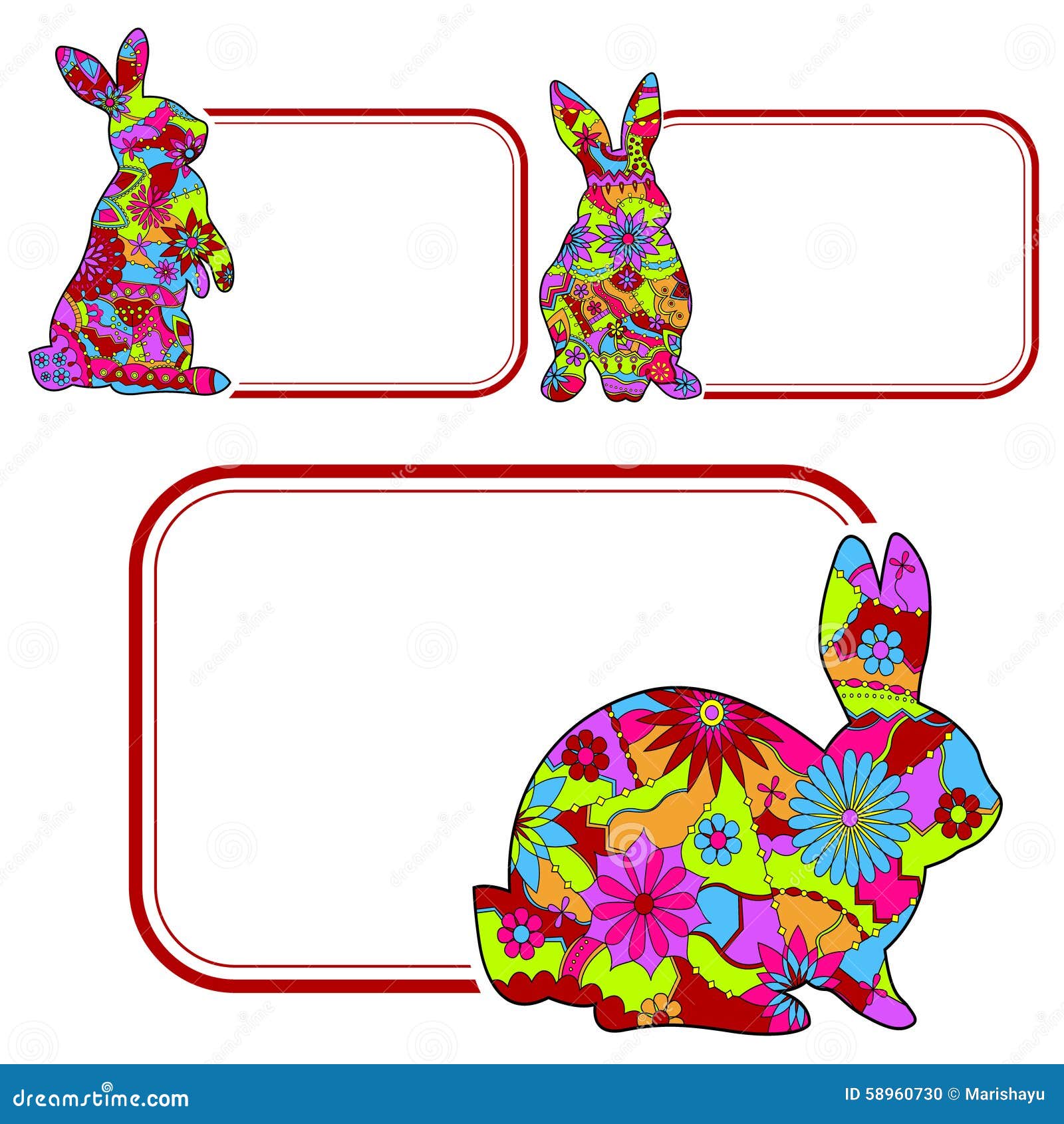 Set of Banners with Rabbits Stock Vector - Illustration of animal ...