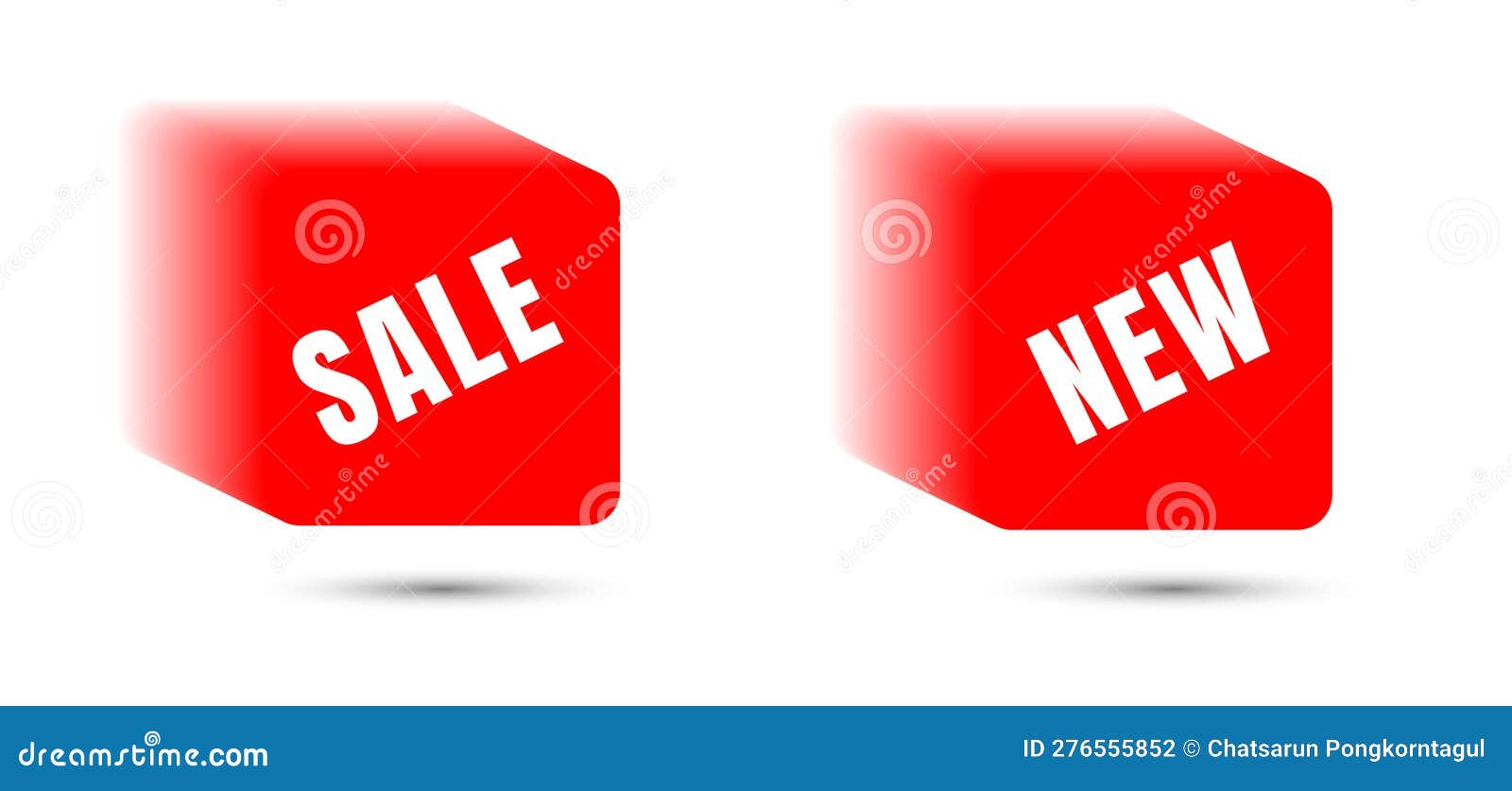 Set of Banners Red Square Rounded Elements Isolated on White Background ...