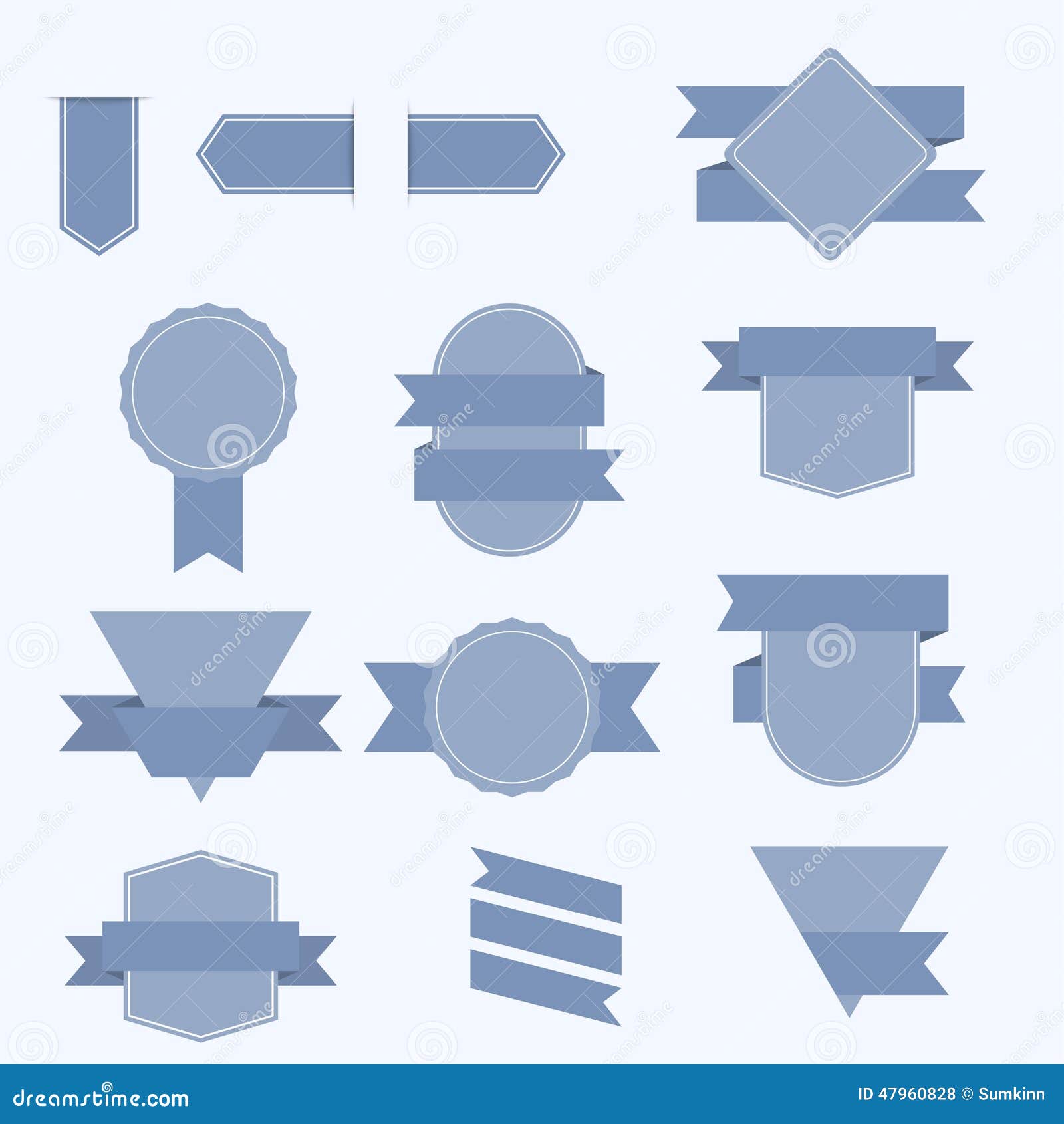 Set of Banners with Ribbons Stock Vector - Illustration of sticker ...