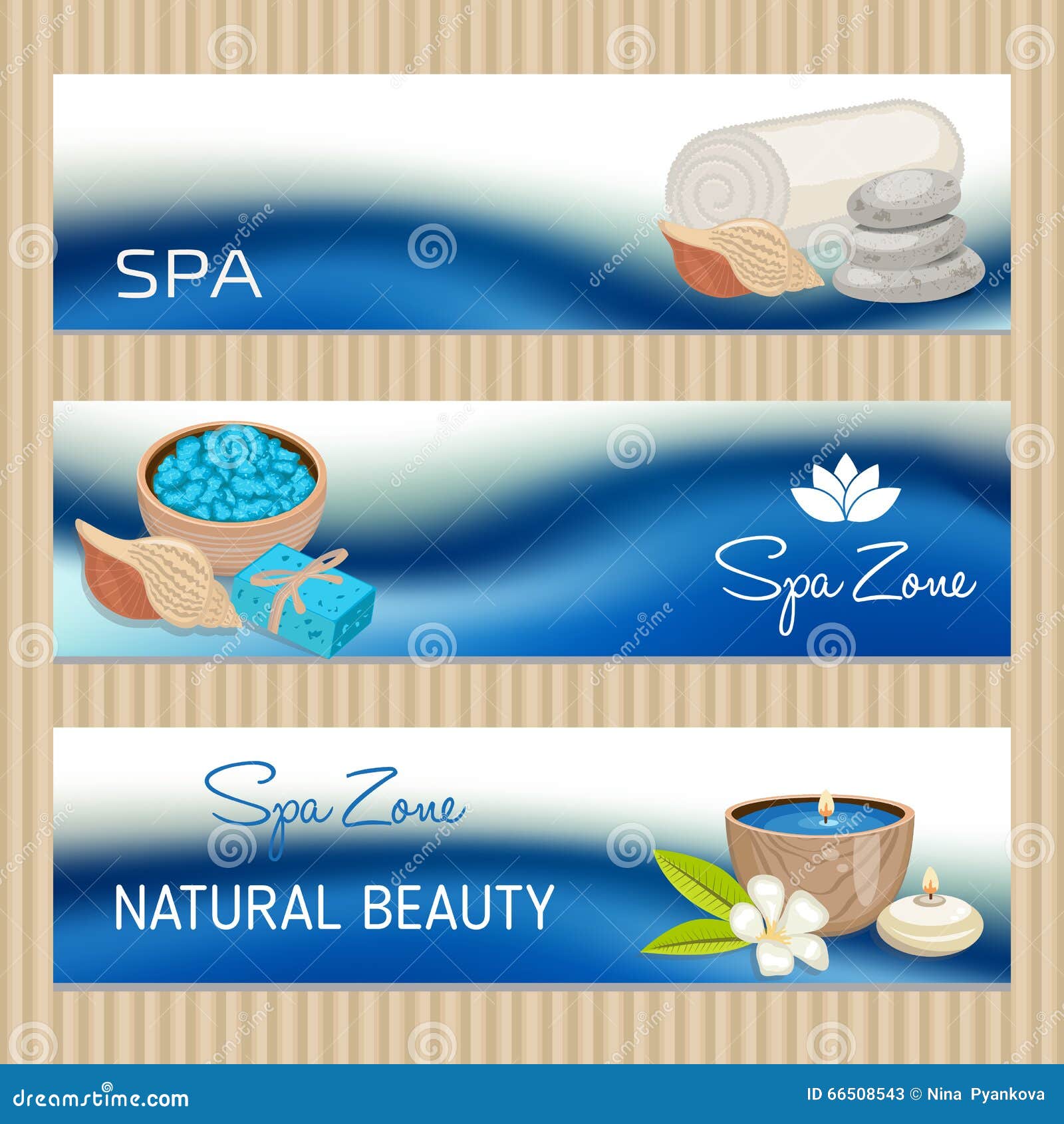 Set of Banners with Spa Theme Object. Stock Vector - Illustration of ...