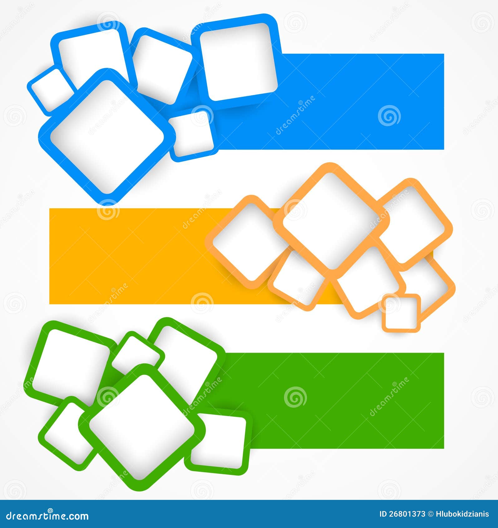 Set of Banners with Squares Stock Vector - Illustration of artistic ...