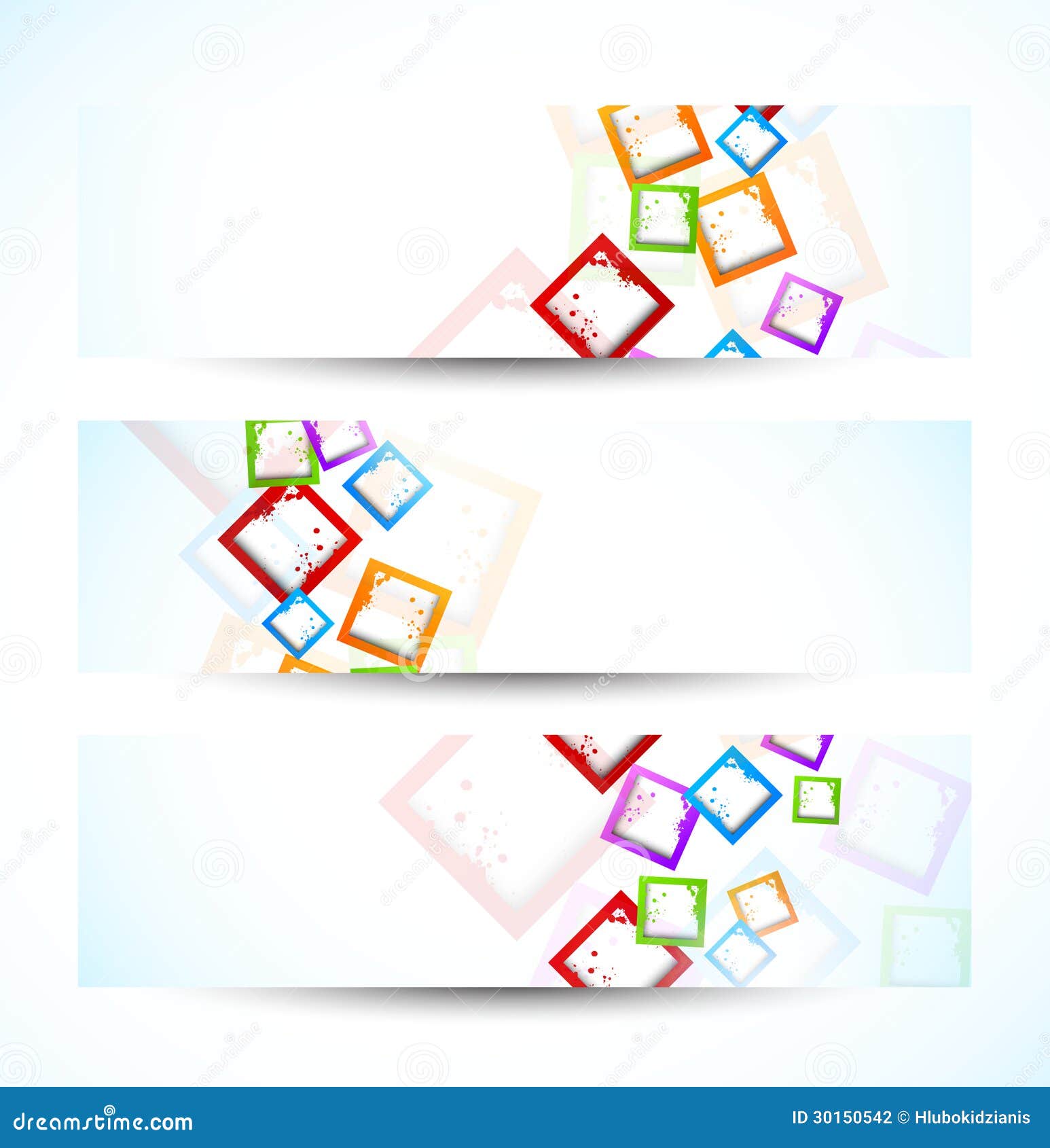 Set of Banners with Squares Stock Vector - Illustration of light ...