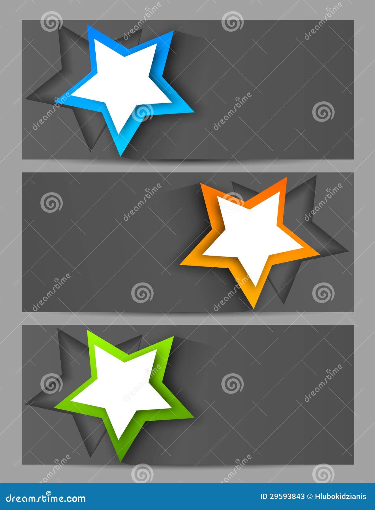 Set of banners with stars stock vector. Illustration of green - 29593843