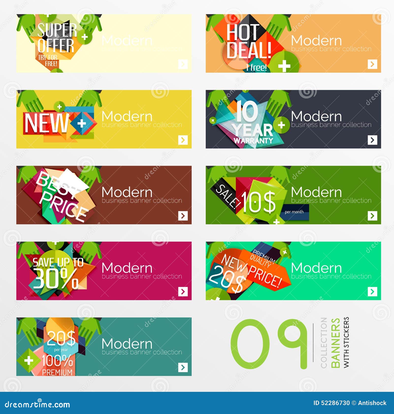 Set of Banners with Stickers, Labels and Elements Stock Vector ...