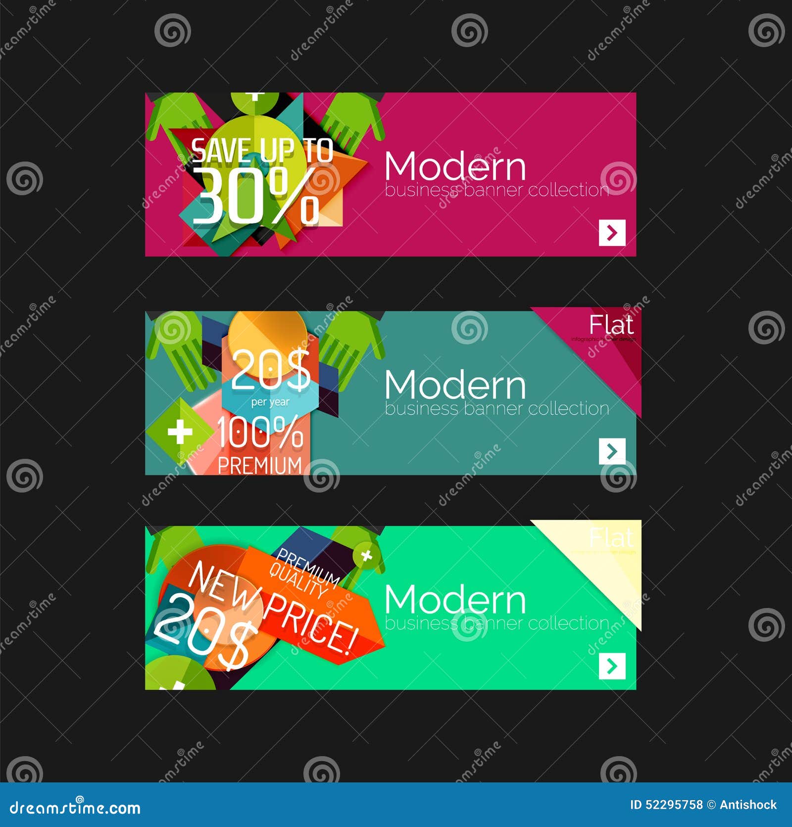 Set of Banners with Stickers, Labels and Elements Stock Vector ...
