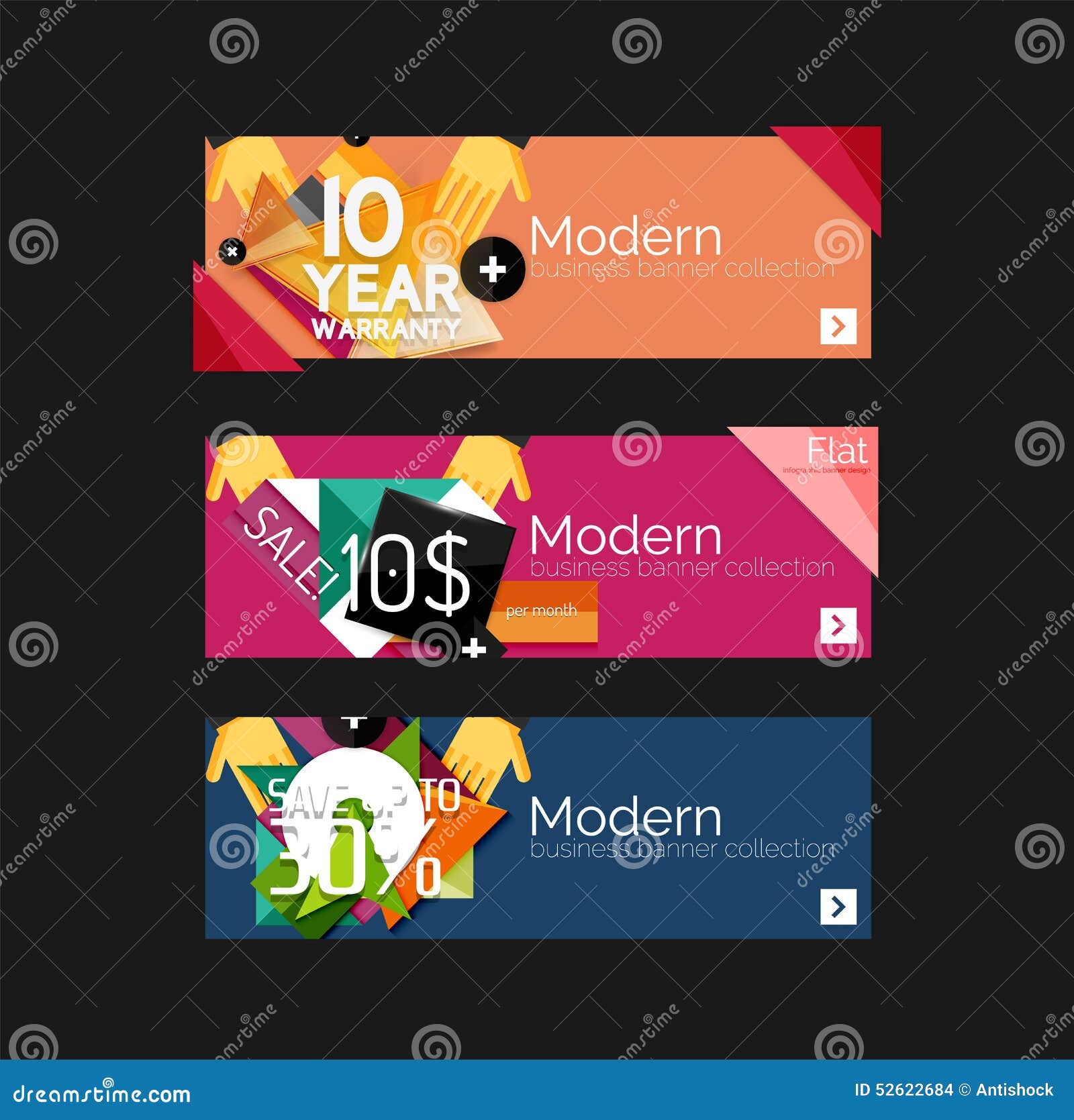 Set of Banners with Stickers, Labels and Elements Stock Vector ...