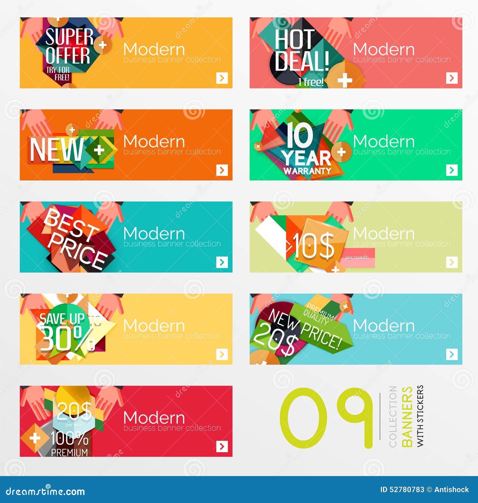 Set of Banners with Stickers, Labels and Elements Stock Vector ...