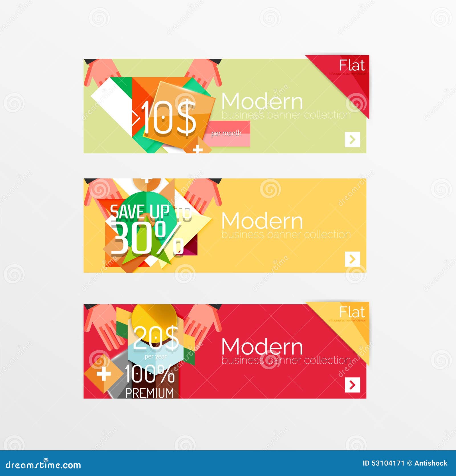Set of Banners with Stickers, Labels and Elements Stock Vector ...