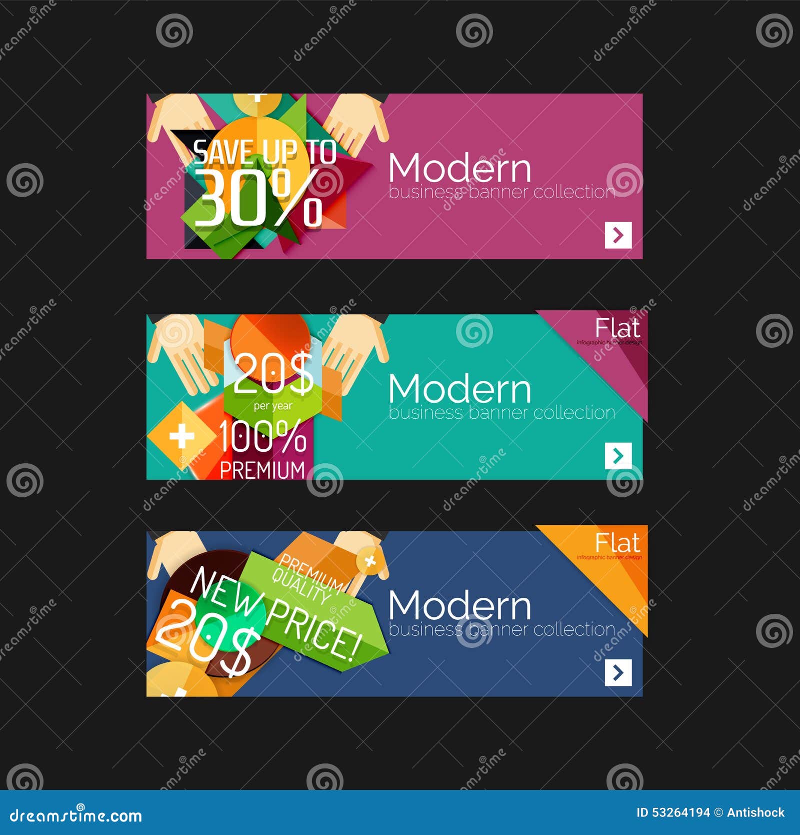 Set of Banners with Stickers, Labels and Elements Stock Vector ...
