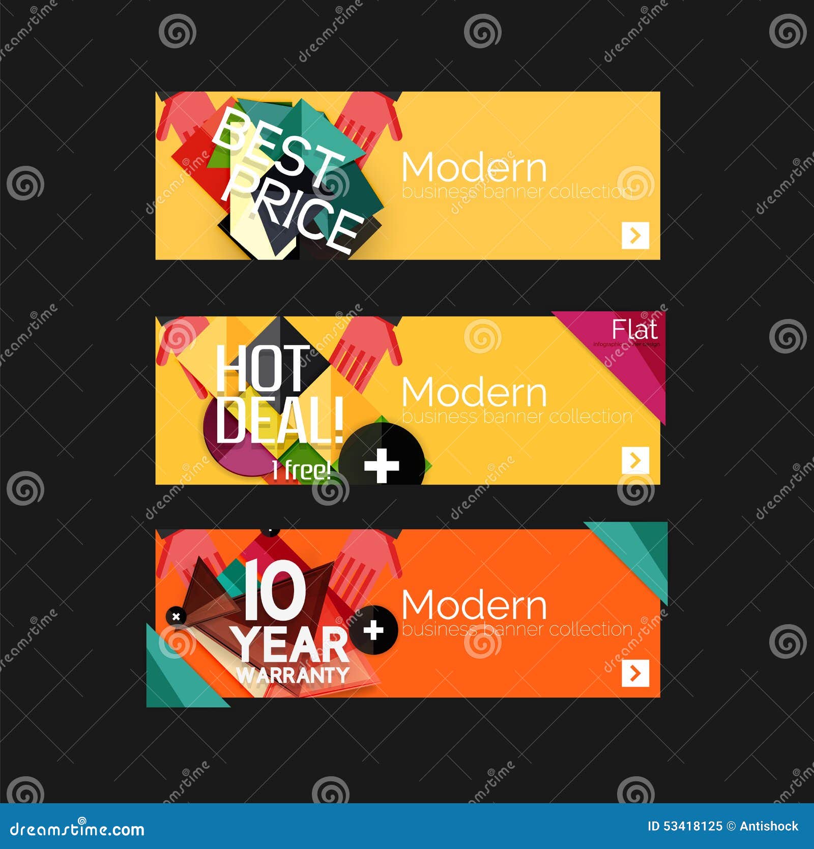 Set of Banners with Stickers, Labels and Elements Stock Vector ...