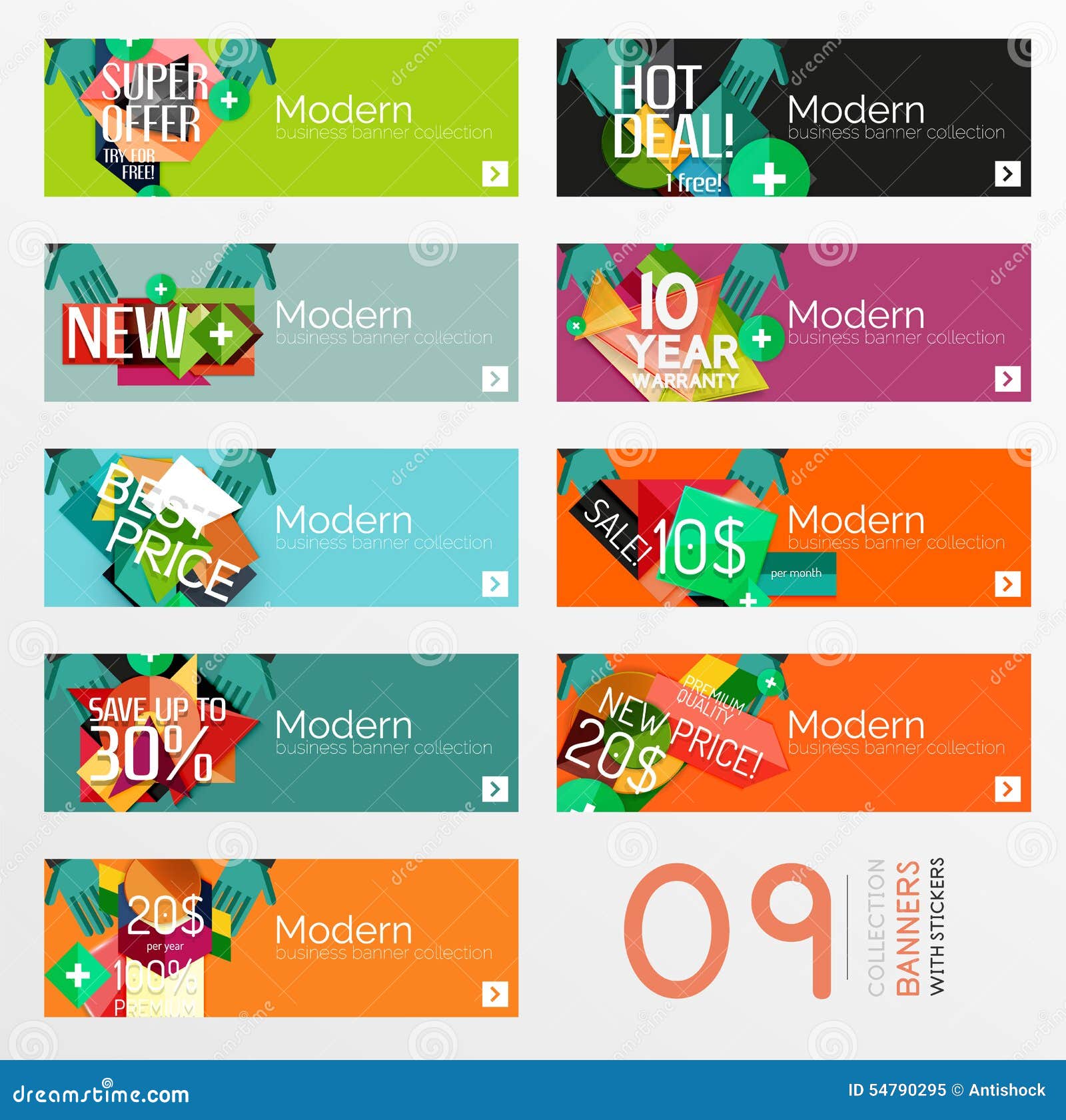 Set of Banners with Stickers, Labels and Elements Stock Vector ...