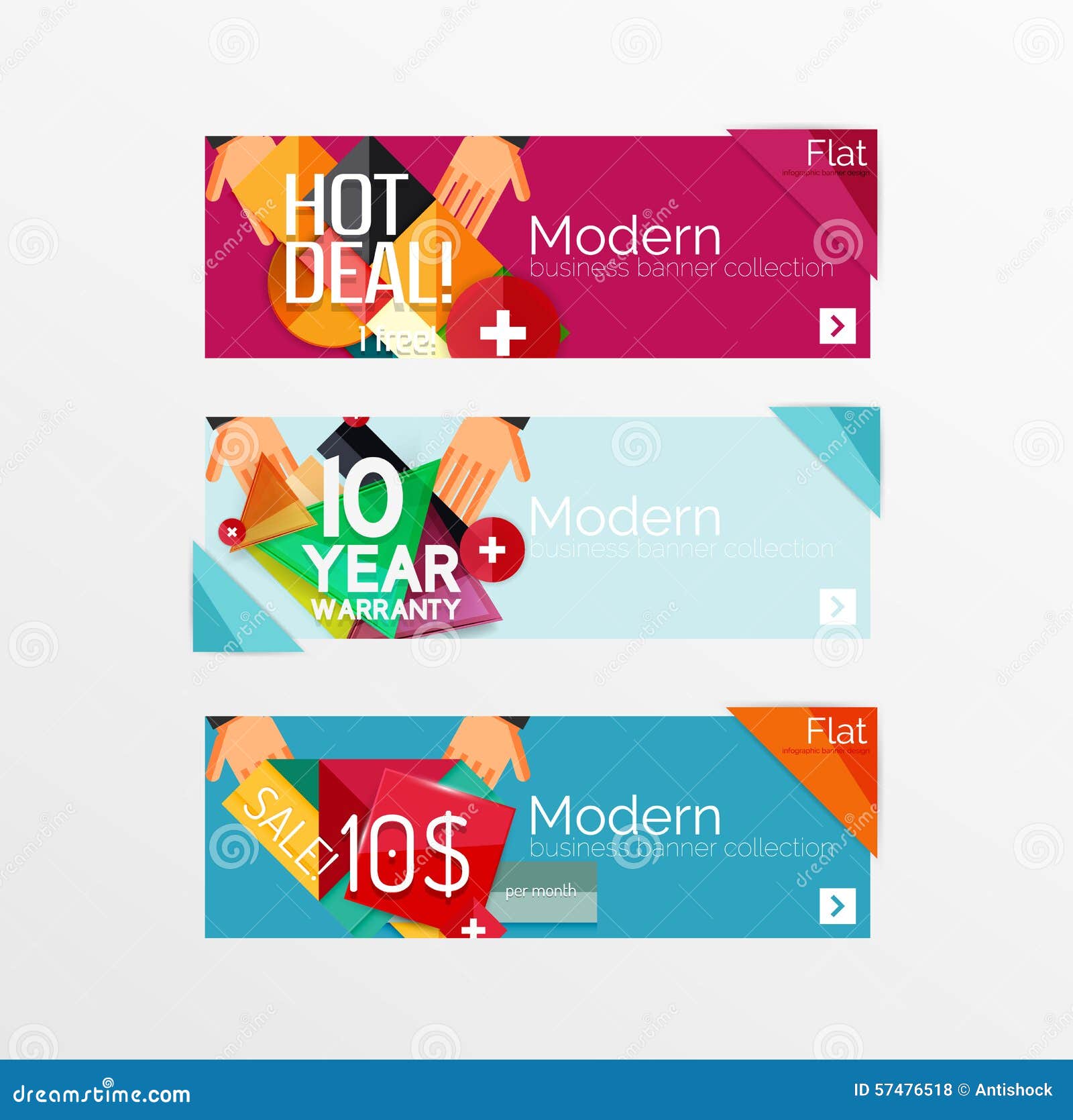 Set of Banners with Stickers, Labels and Elements Stock Vector ...