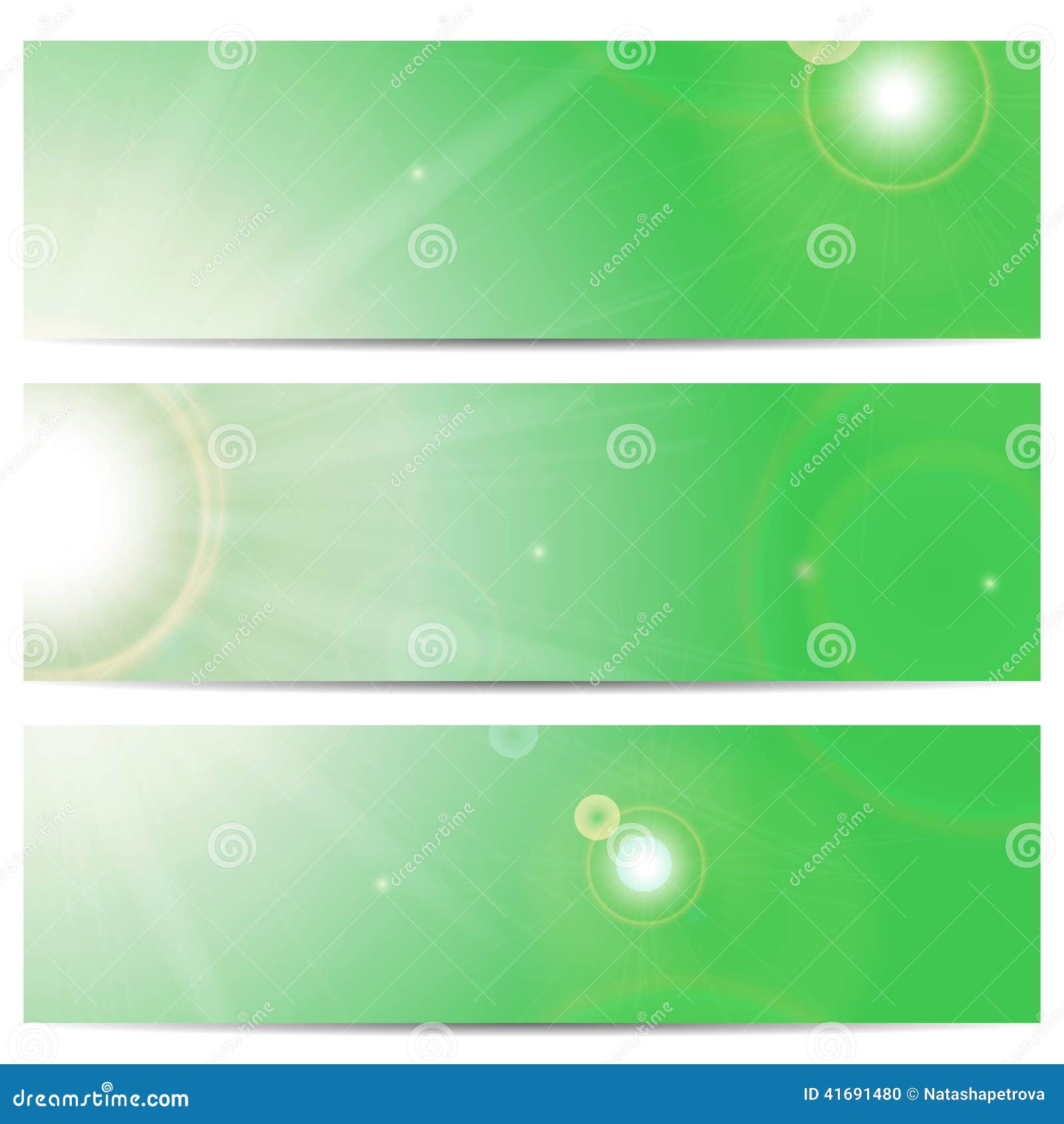 Set of Banners with the Sun and Sunlight Stock Vector - Illustration of ...