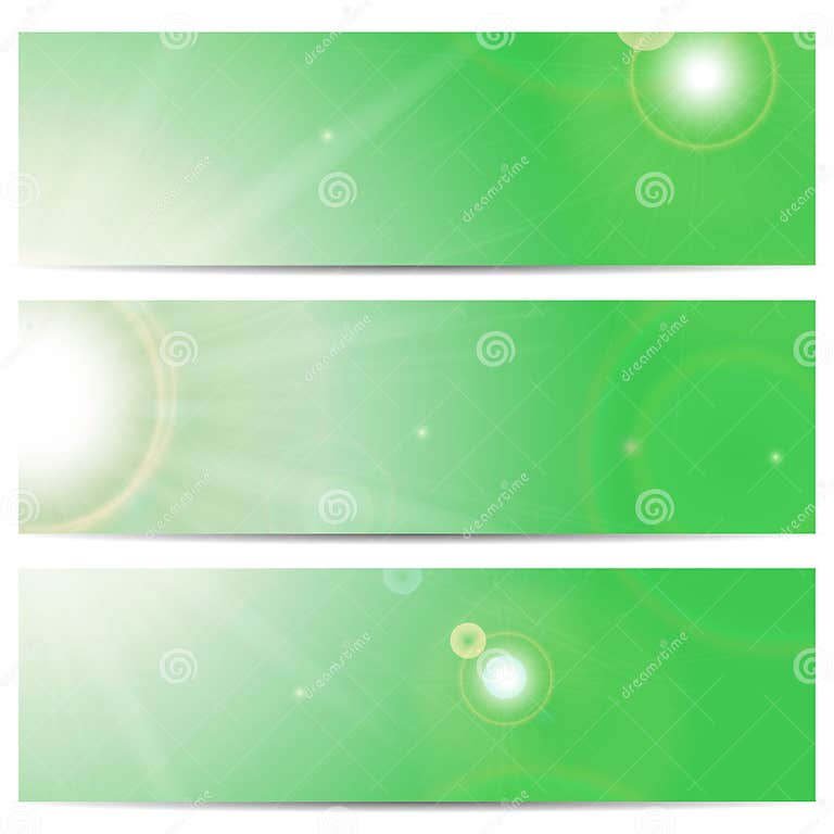 Set of Banners with the Sun and Sunlight Stock Vector - Illustration of ...